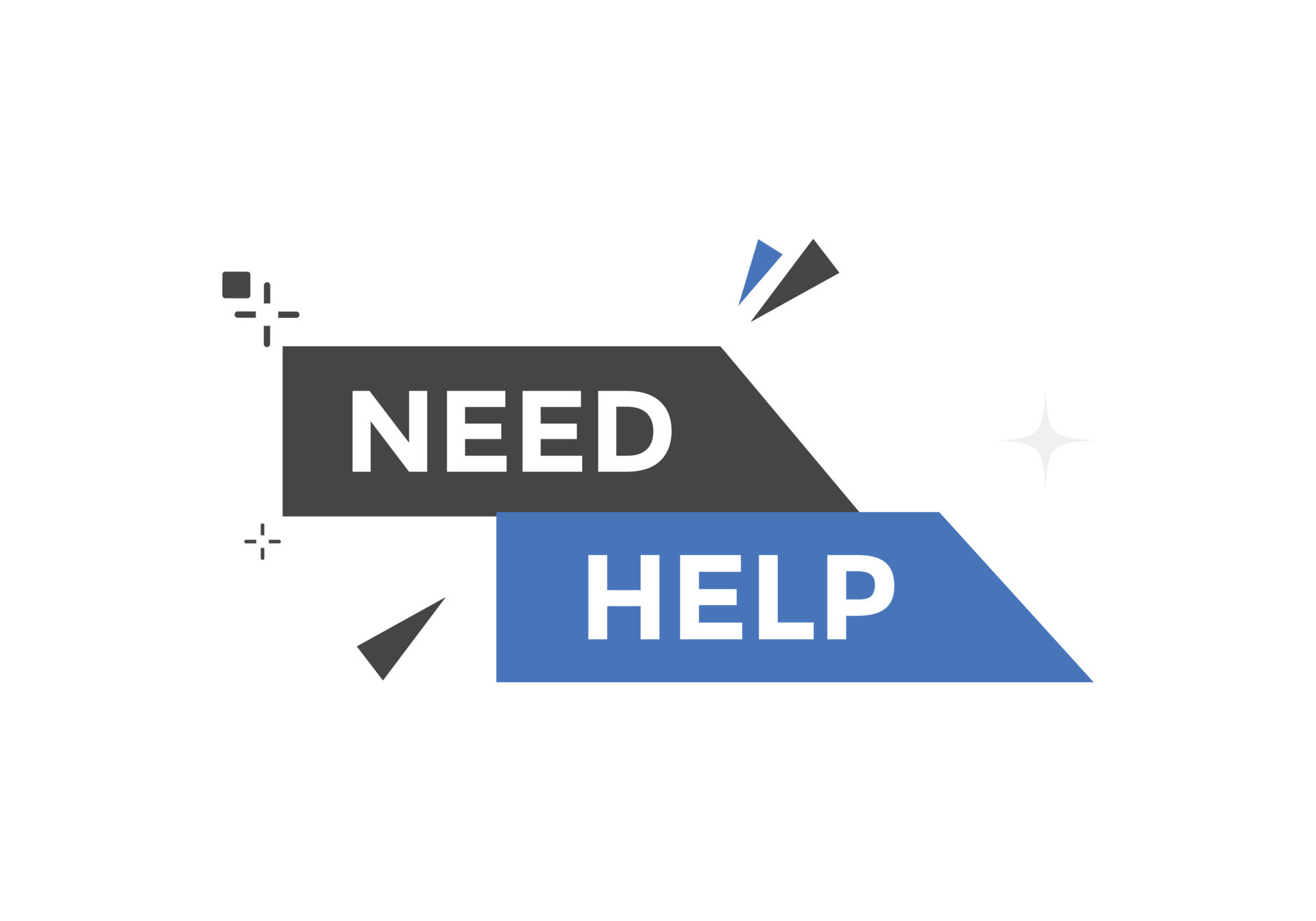 Need help button. Need help speech bubble. Need help text web template. Vector Illustration ...