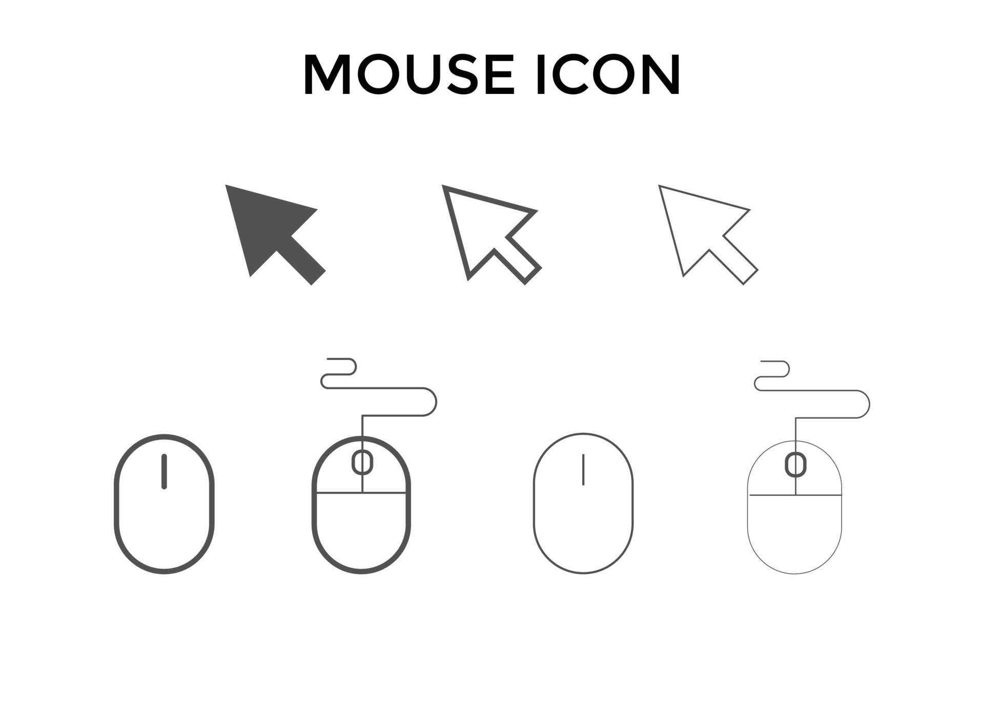 Set Of Mouse And Cursor Icons Mouse Click Pointer Cursor For Website 8530