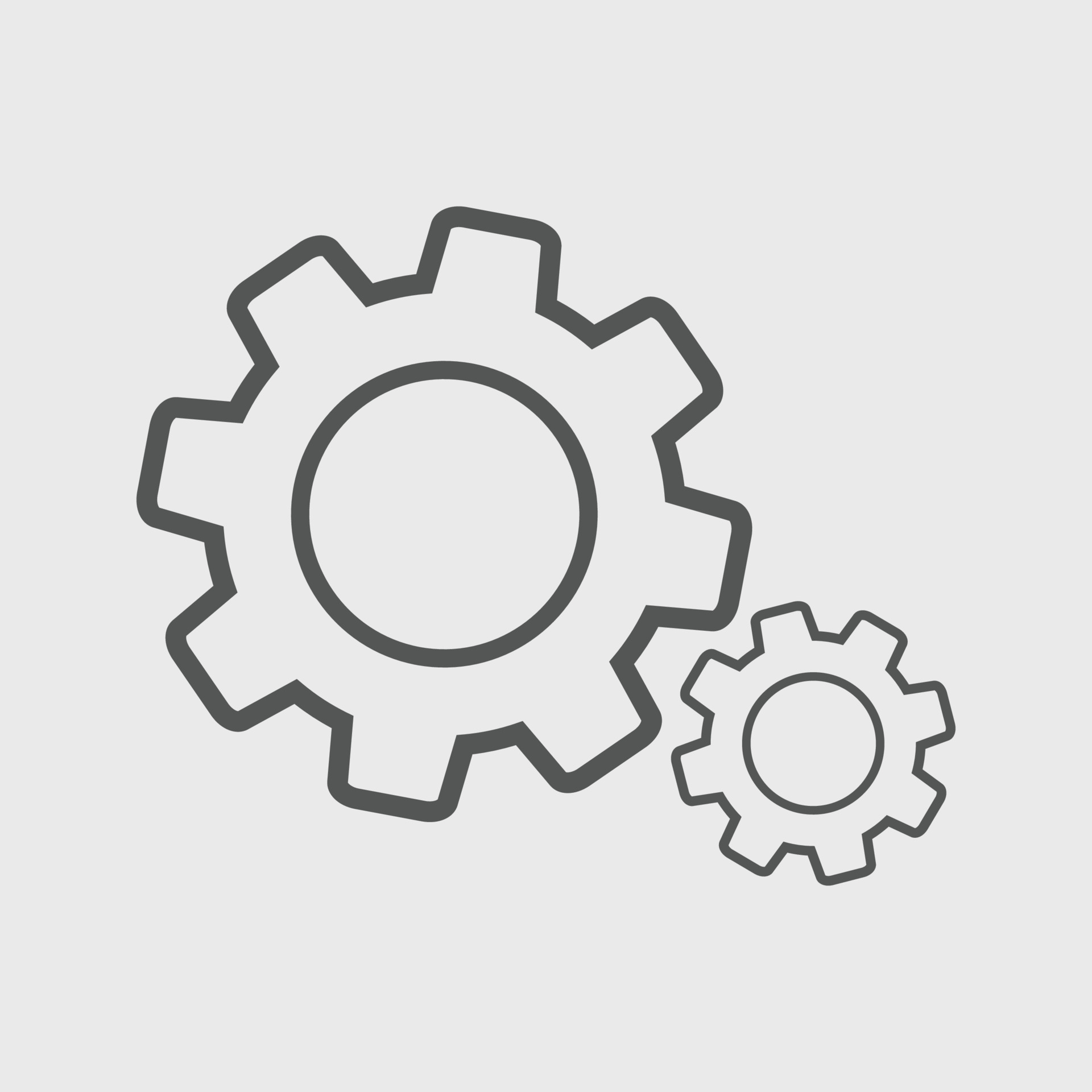 Setting Gear Line Icon Symbol For Ui Social Media Website Isolated On