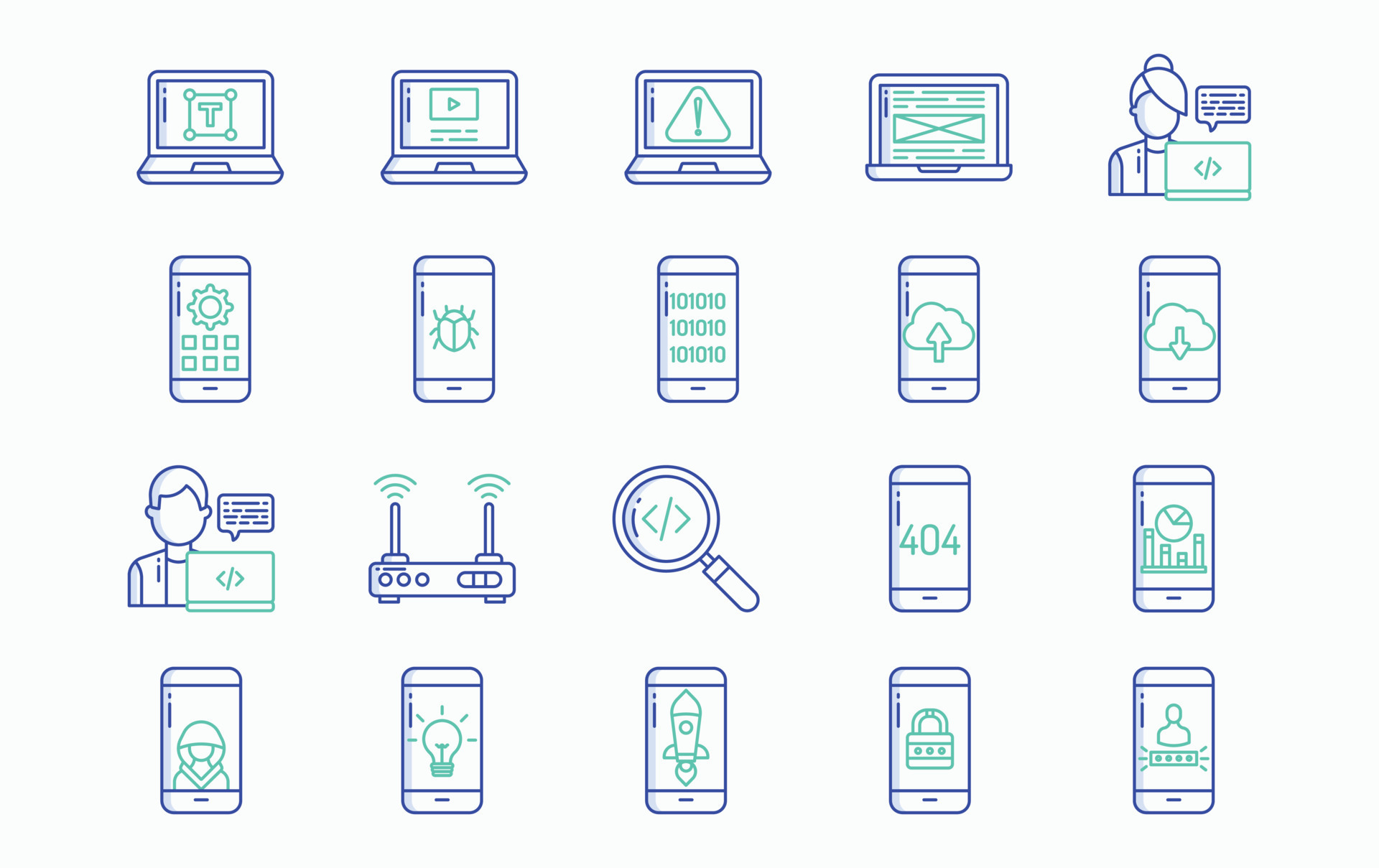 Software And Website Development Icon Set 11083031 Vector Art At Vecteezy