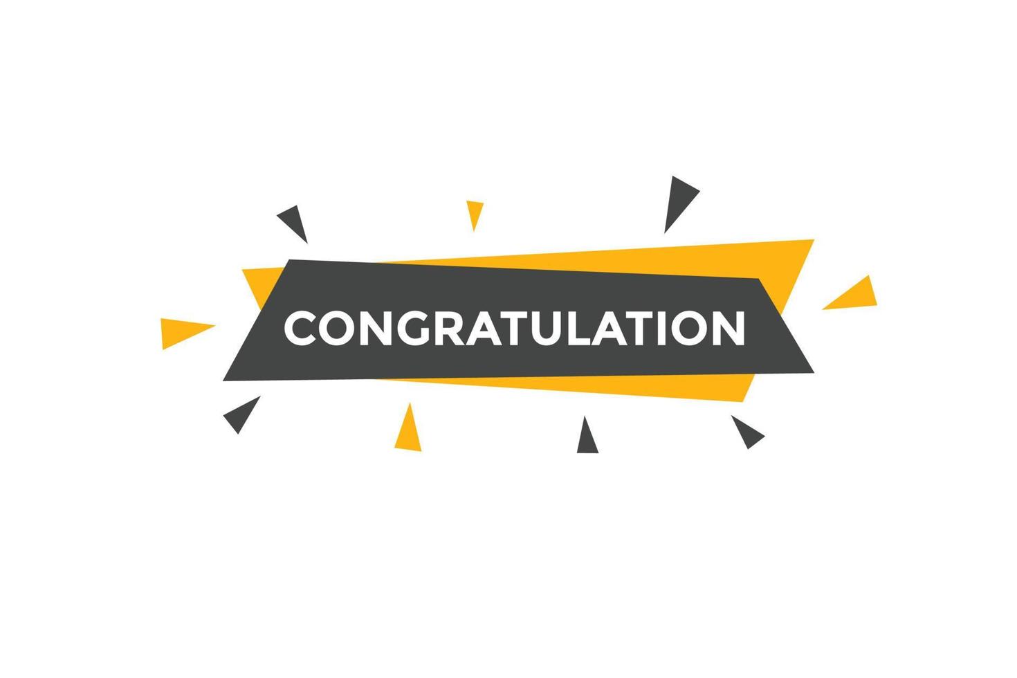 congratulation text button. speech bubble.Congratulations Colorful web banner. vector ...