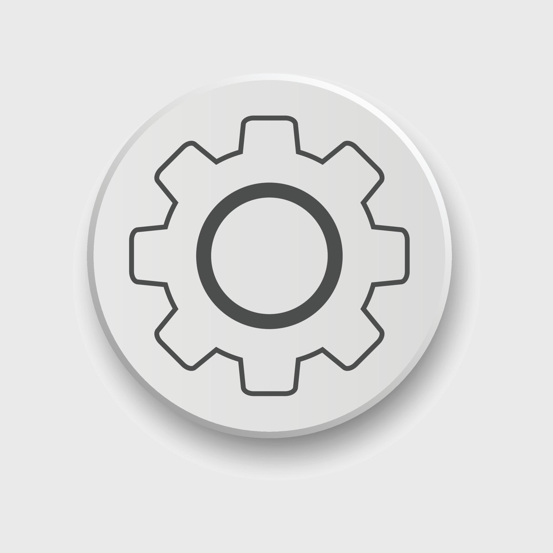 Setting icon for apps or web interface with button. Set of settings, Gear, Cog icon vector with ...