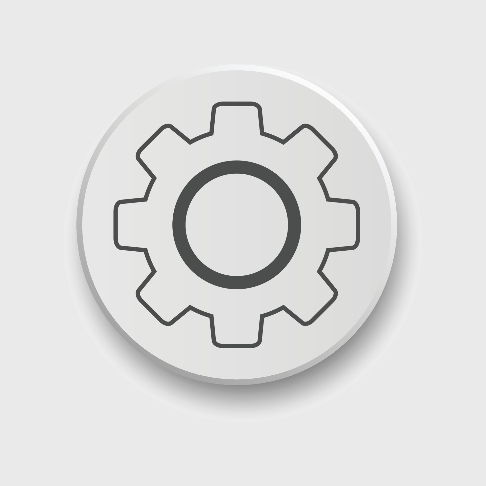 Setting icon for apps or web interface with button. Set of settings, Gear, Cog icon vector with ...