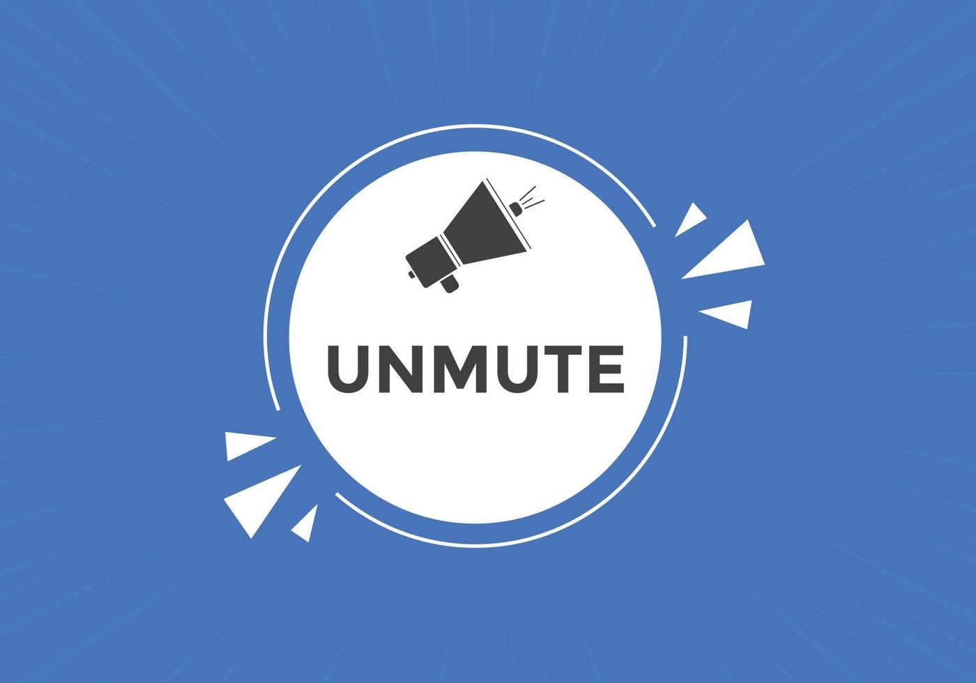 unmute text button. speech bubble. unmute Colorful web banner. vector illustration. unmute label ...