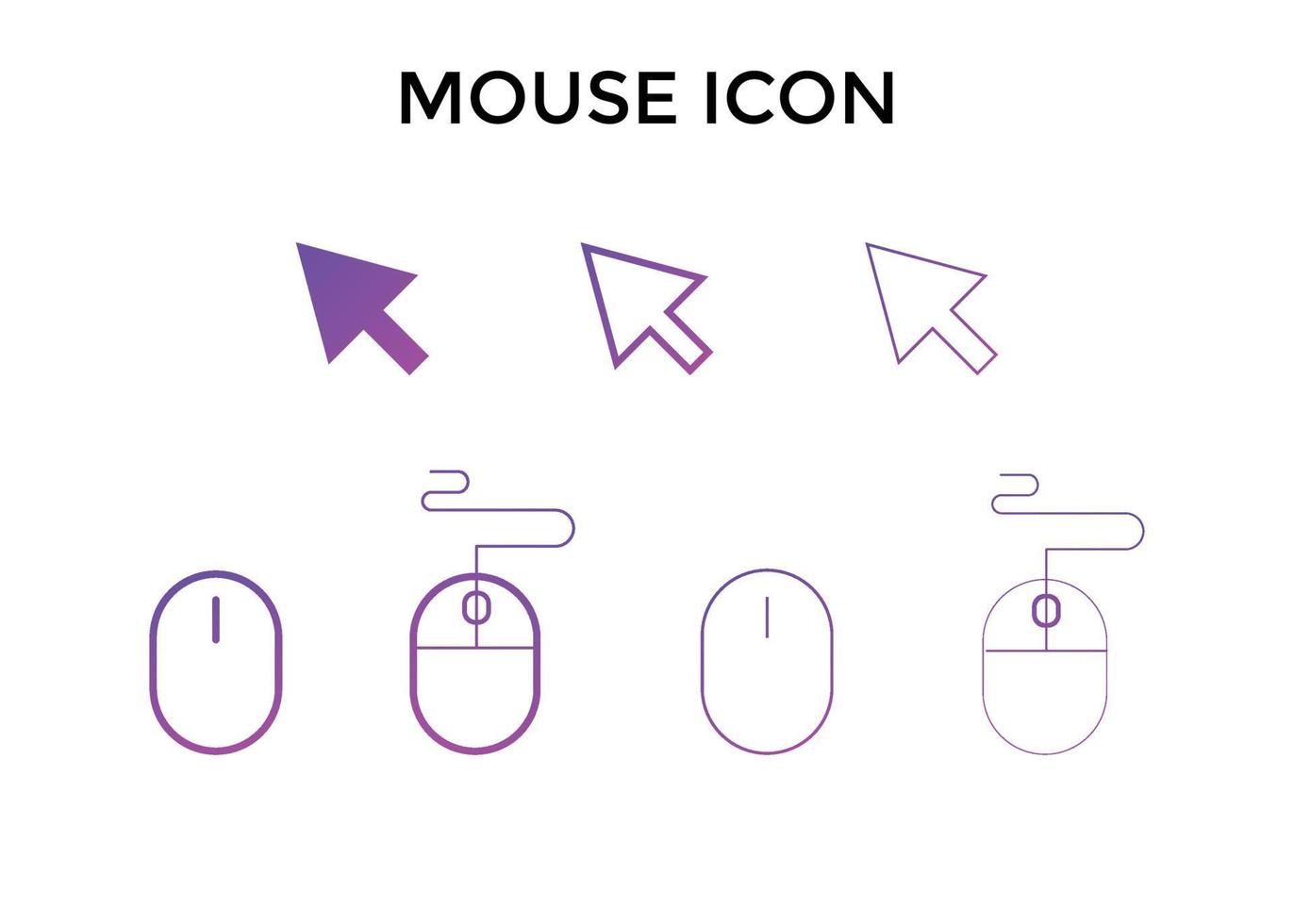 Set Of Mouse And Cursor Icons Mouse Click Pointer Cursor For Website 7812