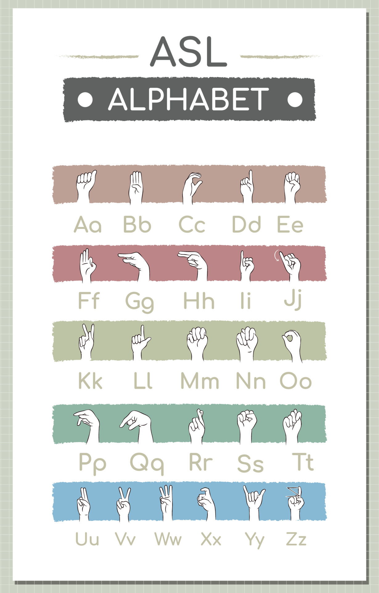 American Sign Language Alphabet 11090431 Vector Art at Vecteezy