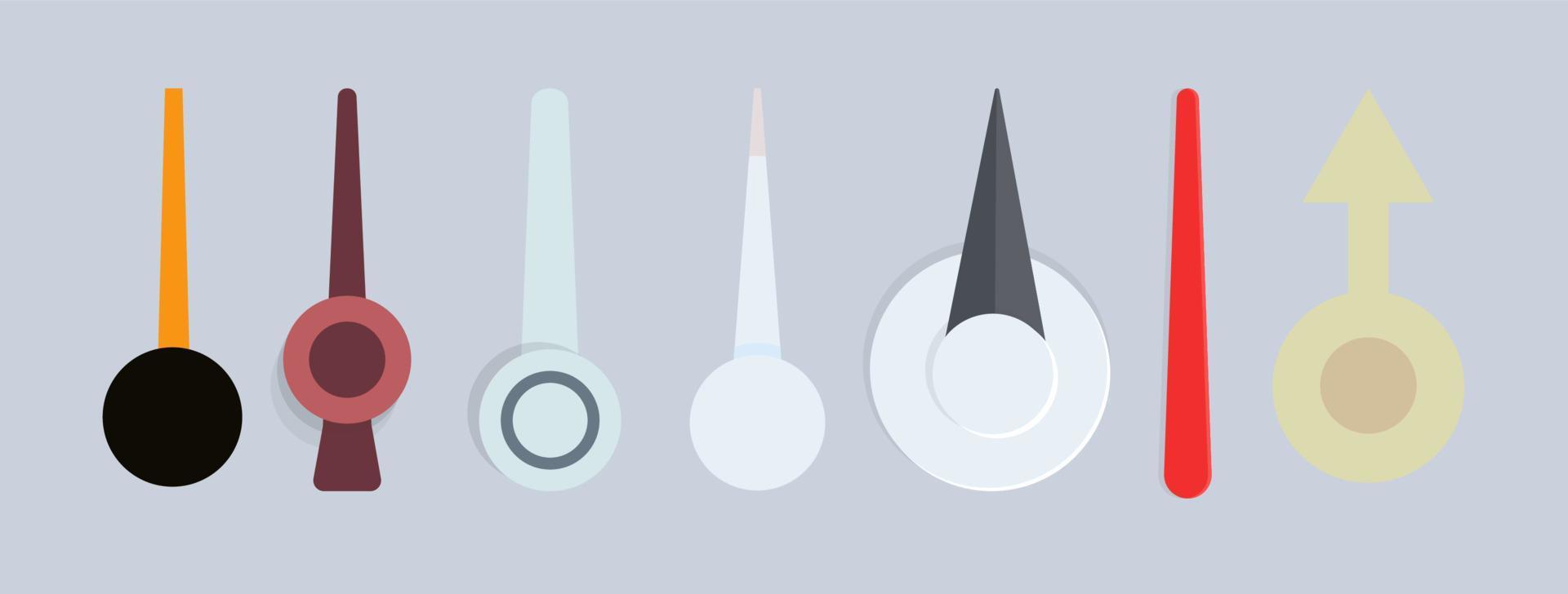 flechas para reloj, brújula e instrumento de medición. gráfico de ...