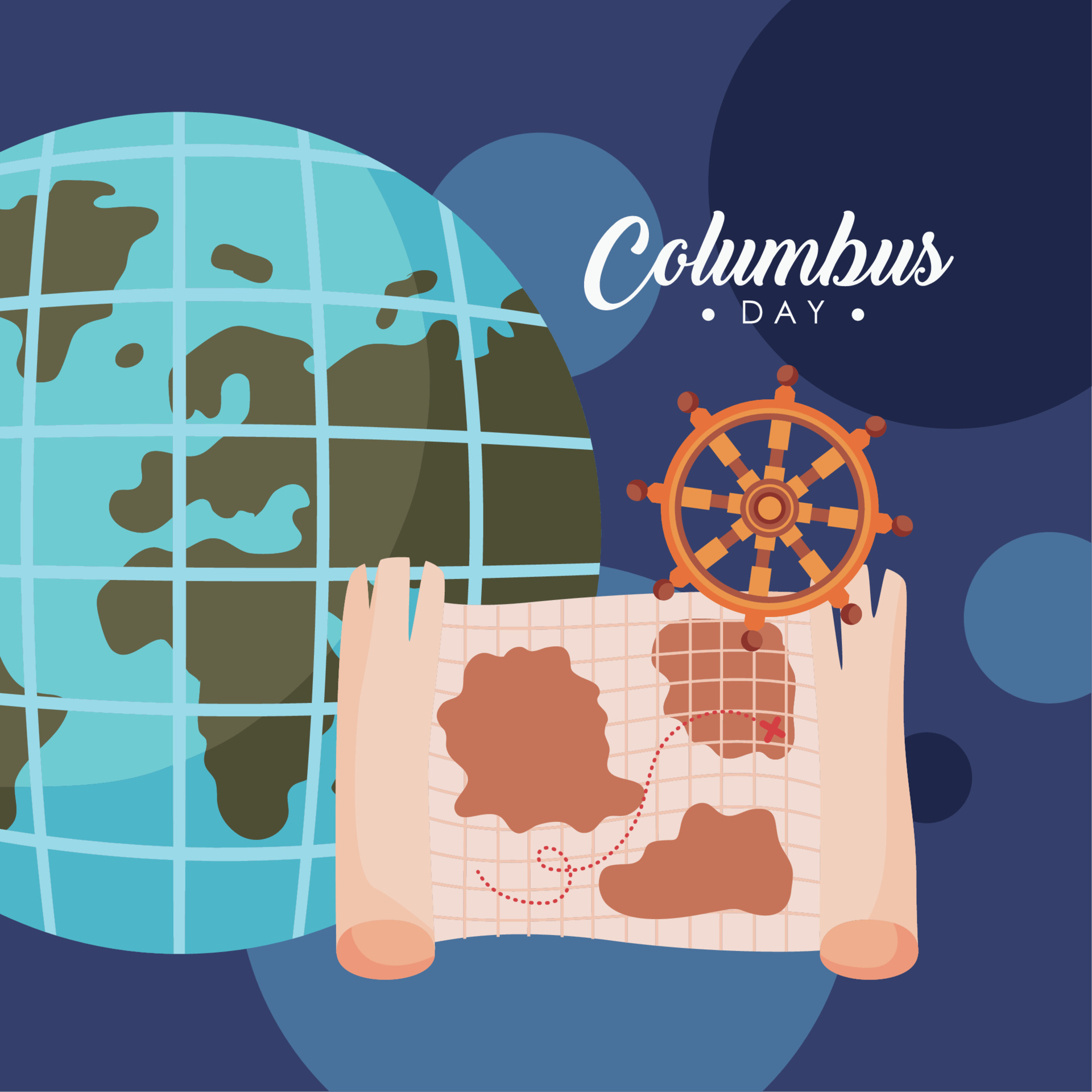 columbus day lettering postcard 11092947 Vector Art at Vecteezy
