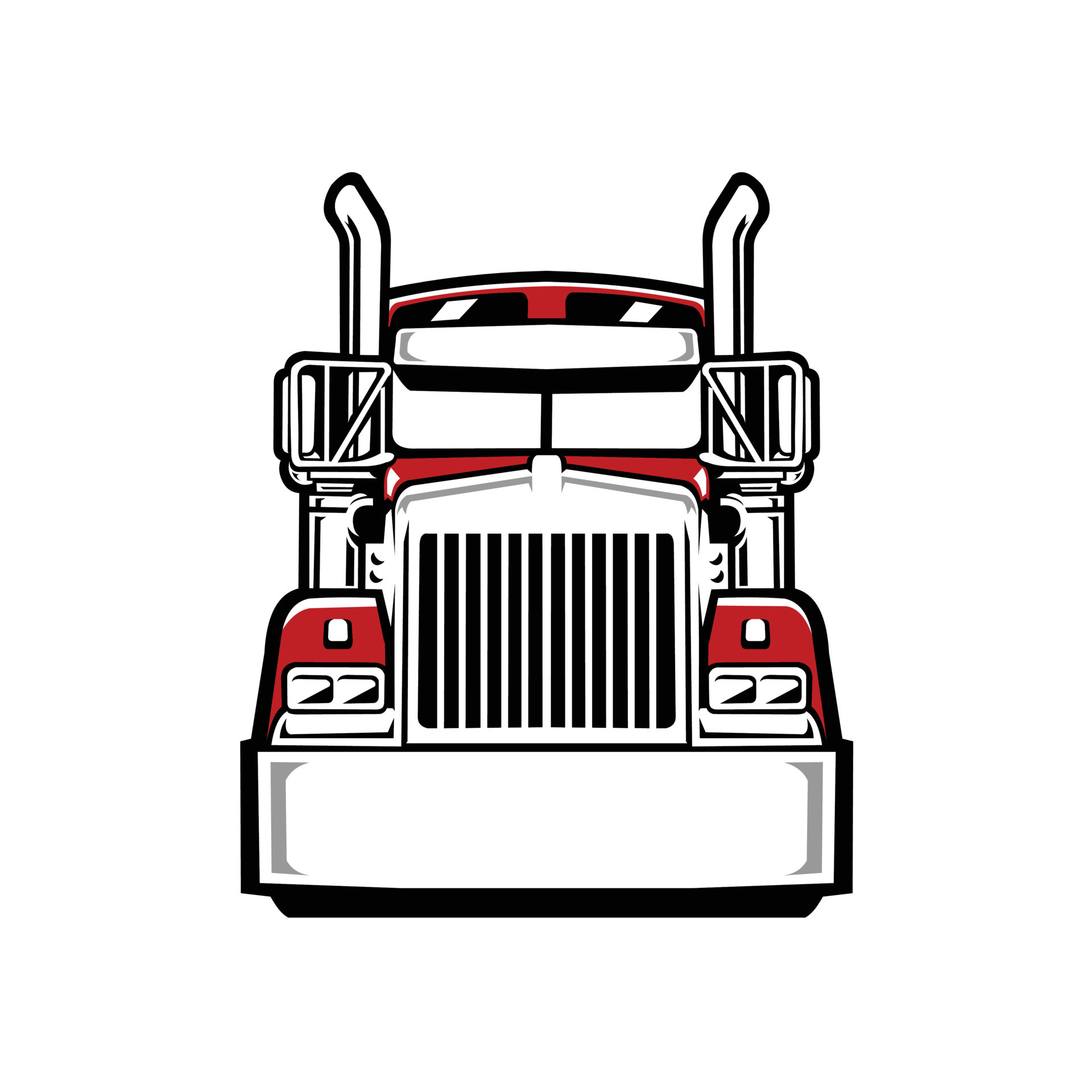 Premium Semi truck 18 wheeler freight big rig front view vector ... Premium Semi truck 18 wheeler freight big rig front view vector ...