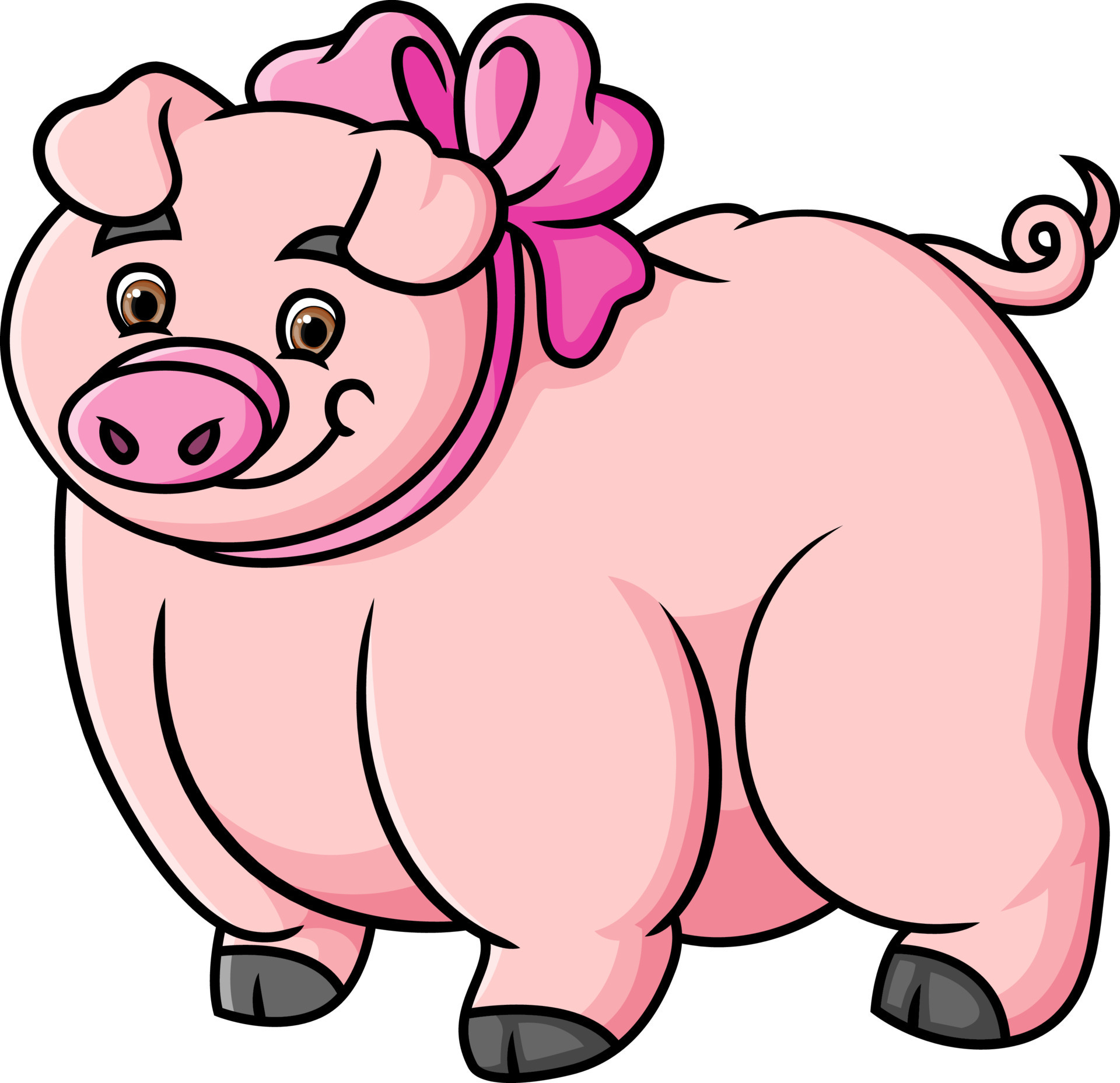 The big pig is posing cutely and looking at camera 11095502 Vector Art at Vecteezy