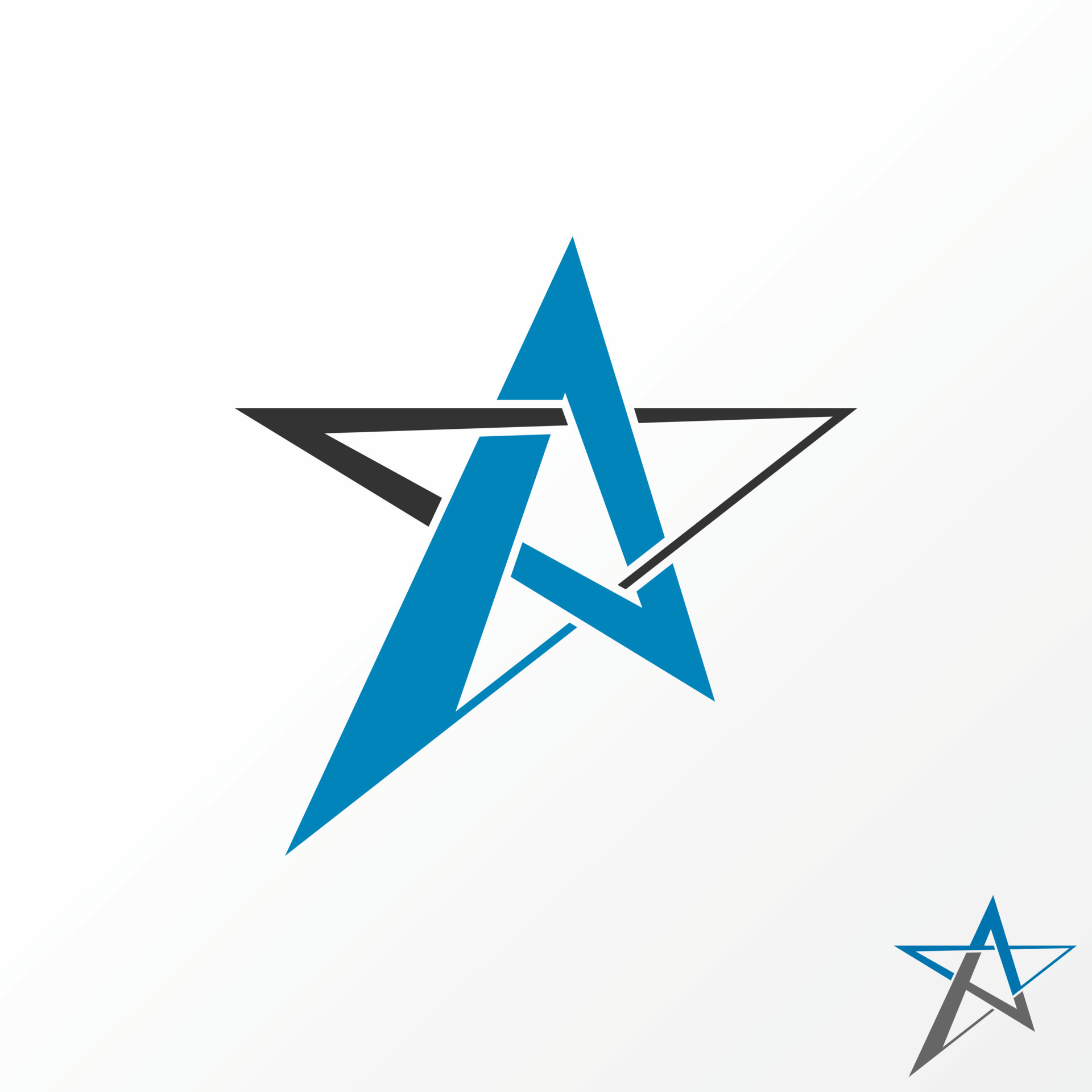 Simple and unique line art or out star like letter or word A font image ...