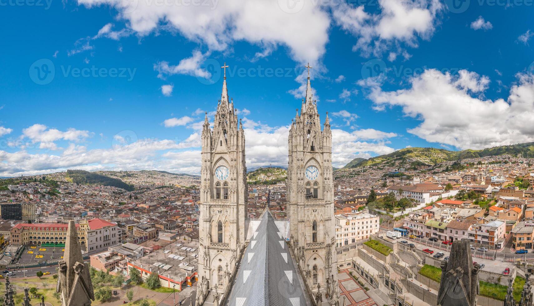 Basilica del Voto Nacional and downtown Quito 11103324 Stock Photo at Vecteezy