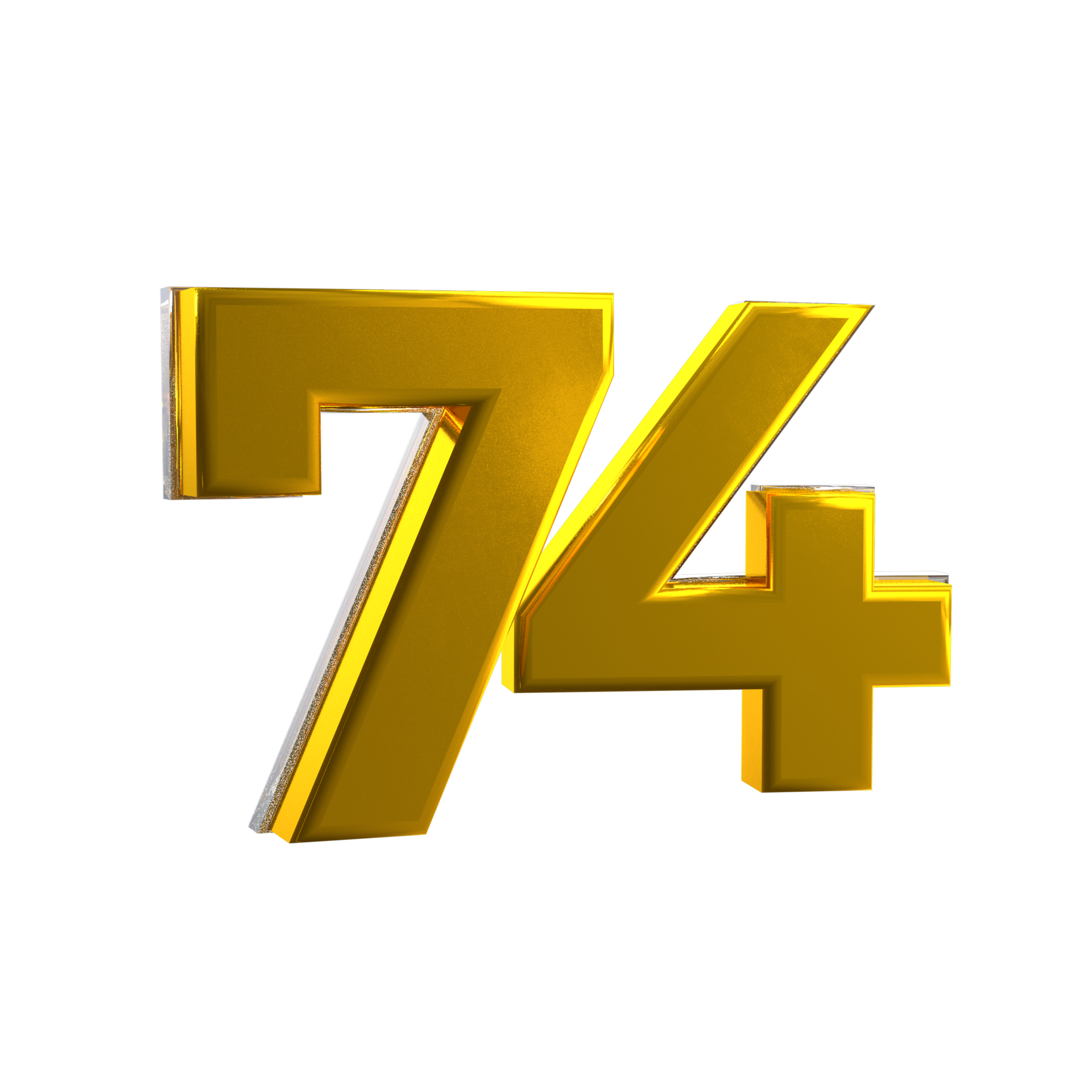 Mental Yellow 74 3D number 11107794 PNG