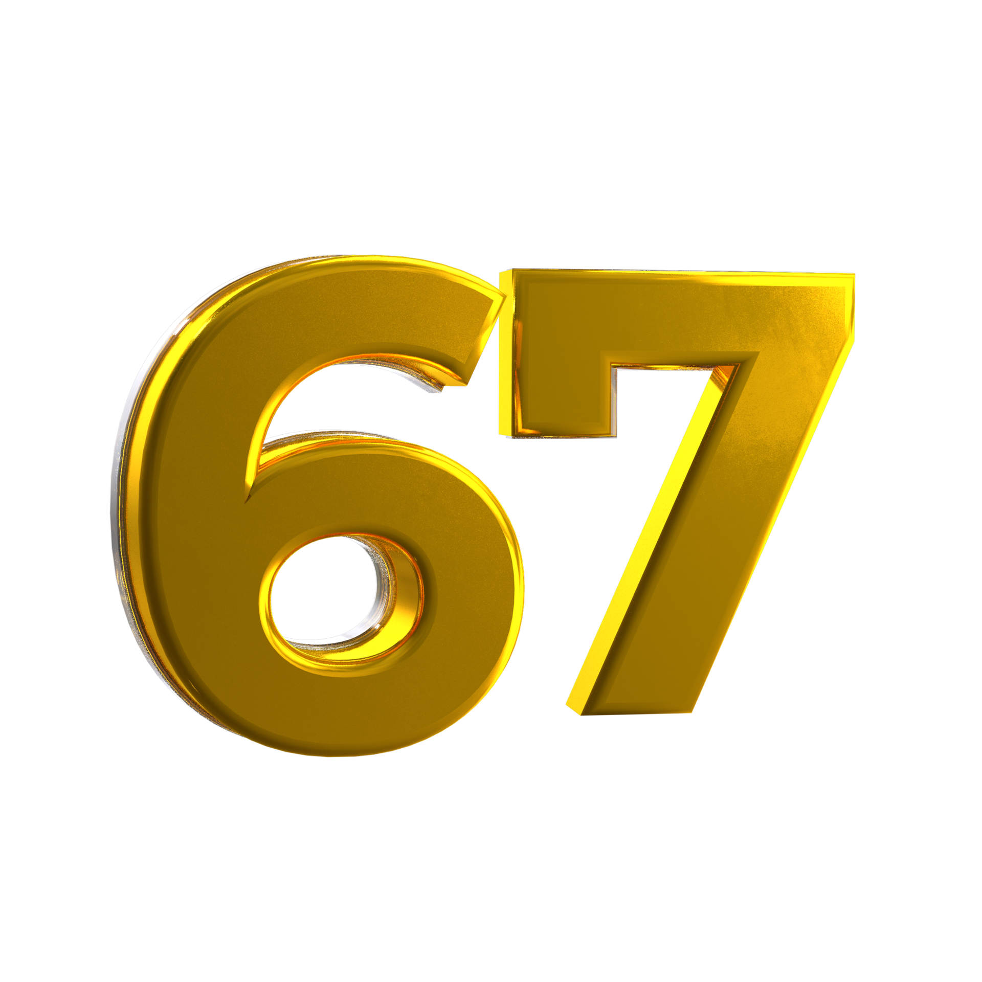 mental-yellow-67-3d-number-11107801-png