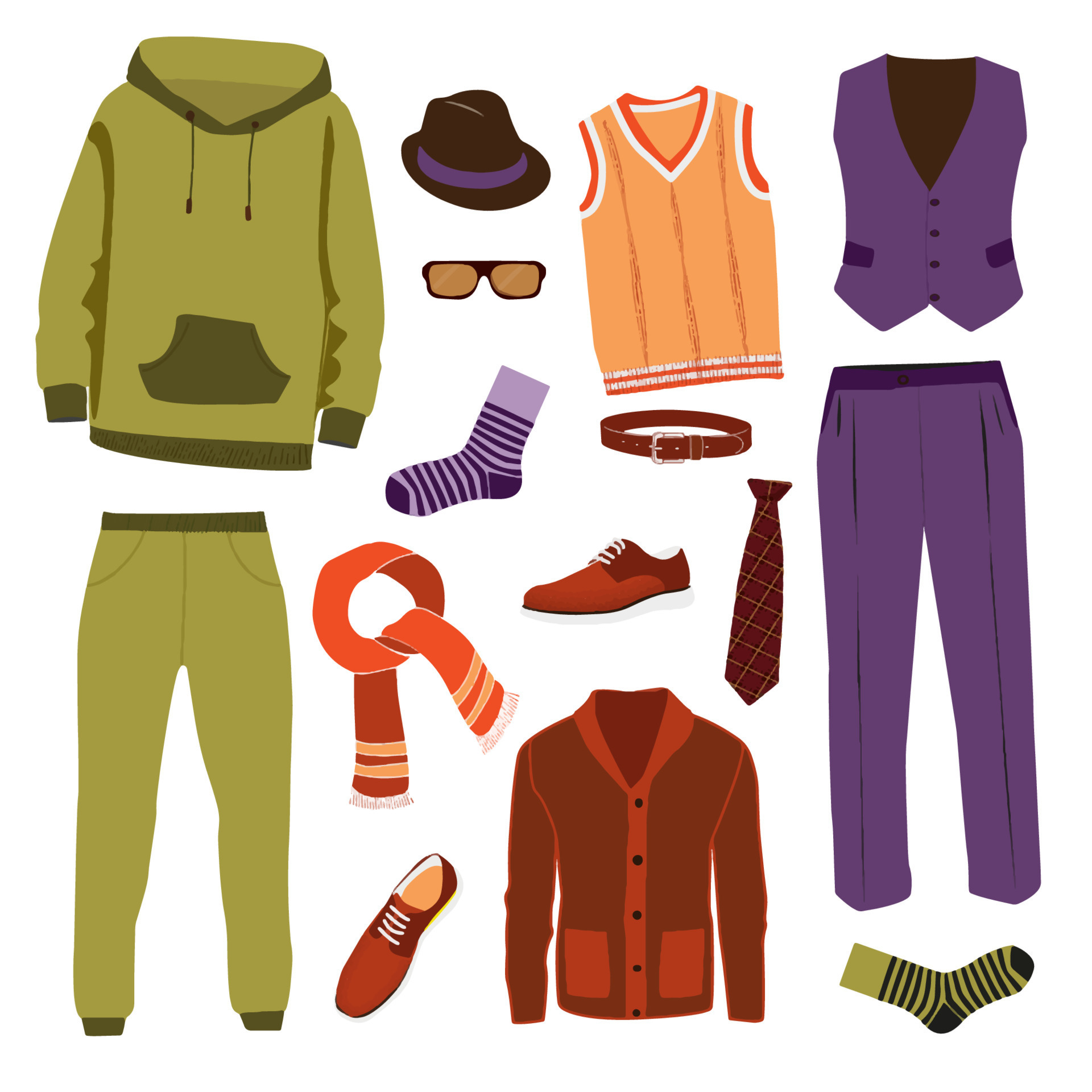 Men S Fashion Set Formal Wear Clothes And Accessories Coats Jackets