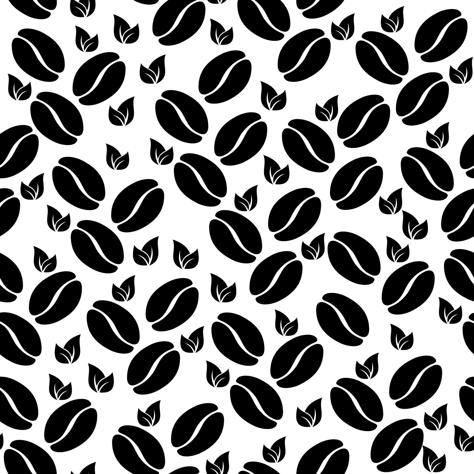 Coffee and leaf Vector seamless pattern. Modern stylish texture ... Coffee and leaf Vector seamless pattern. Modern stylish texture ...