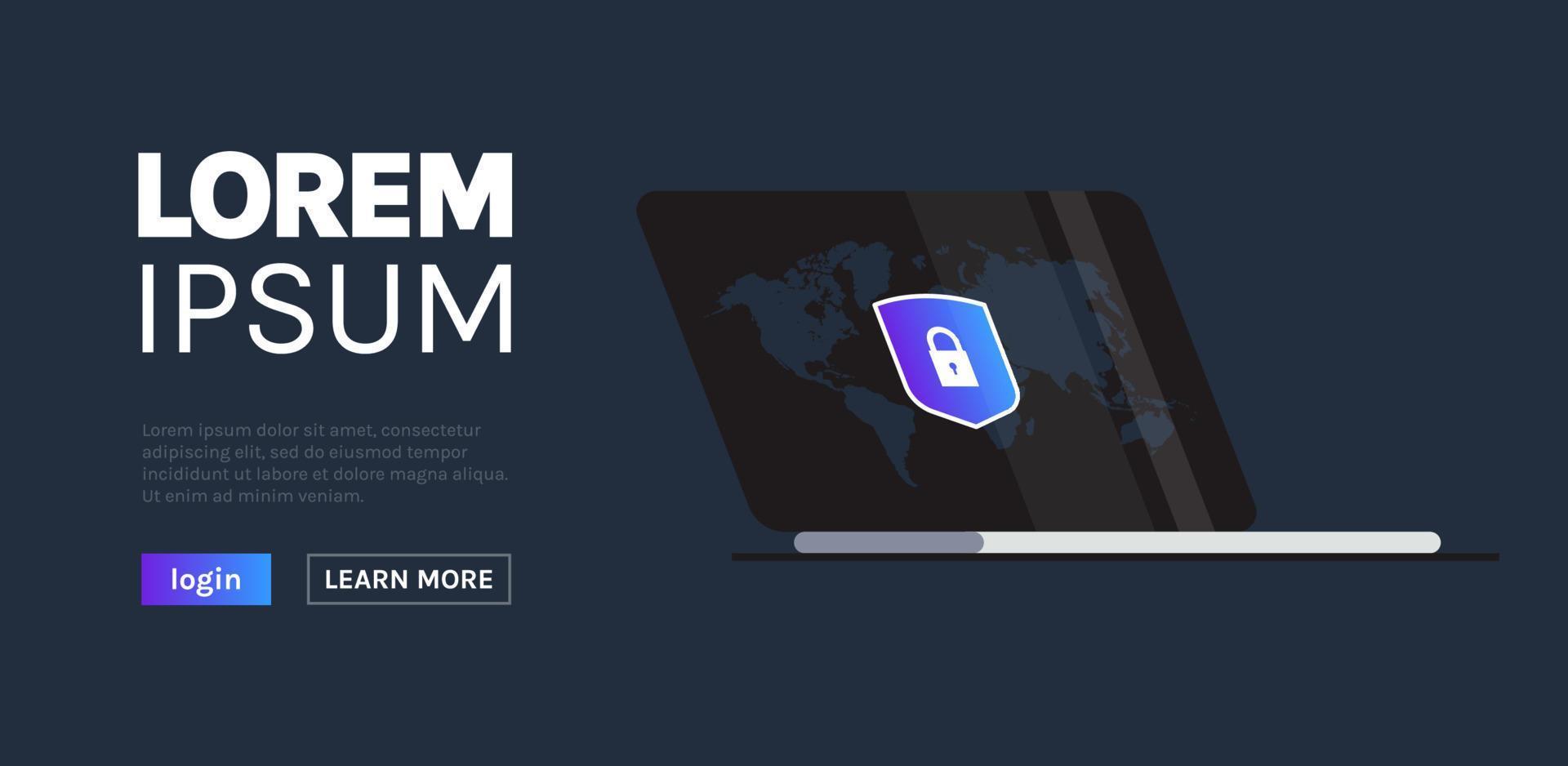 Privacy Concept Secure Vpn Online Connection Personal Data Protection World Map And Virtual