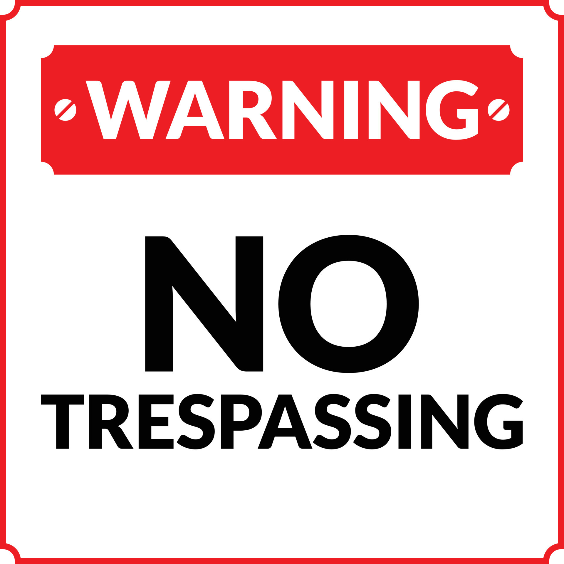 Warning. No Trespassing Red and Black Sign 11115070 Vector Art at Vecteezy Warning. No Trespassing Red and Black Sign 11115070 Vector Art at Vecteezy