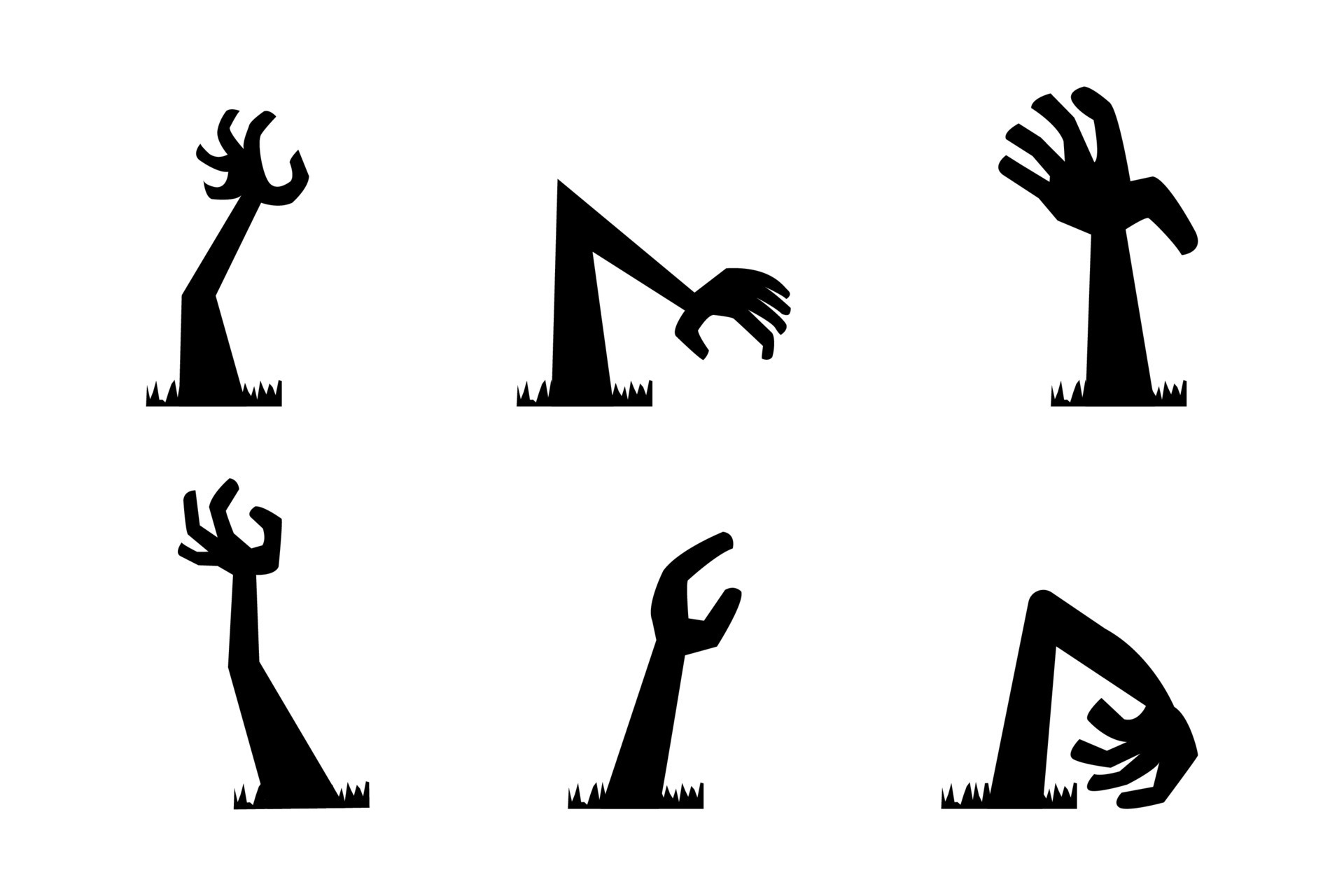 set of zombie's hands for halloween. Halloween Elements and Objects for ...