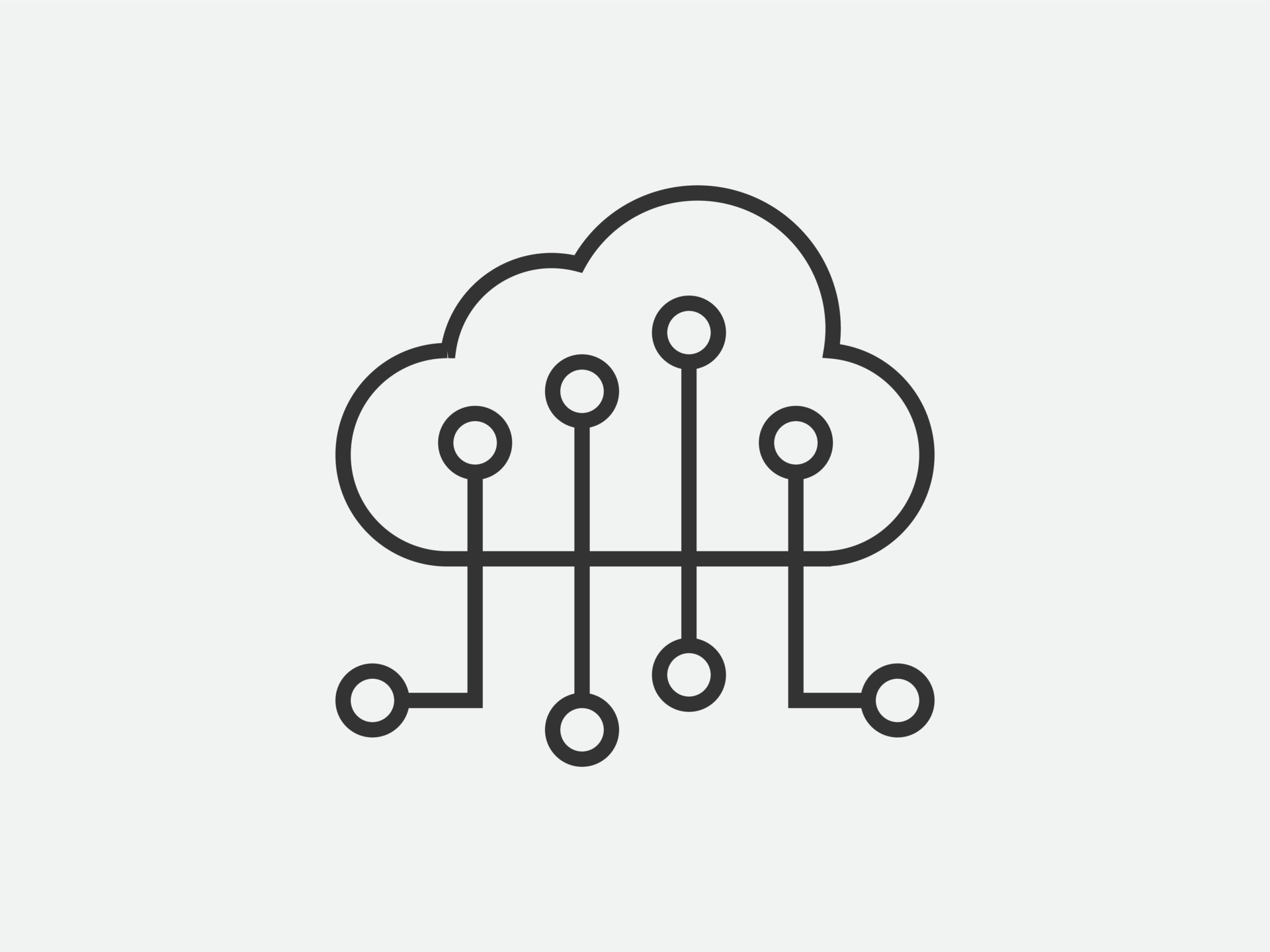 Technology Icon Vector Cloud Computing Connection Big Data Global