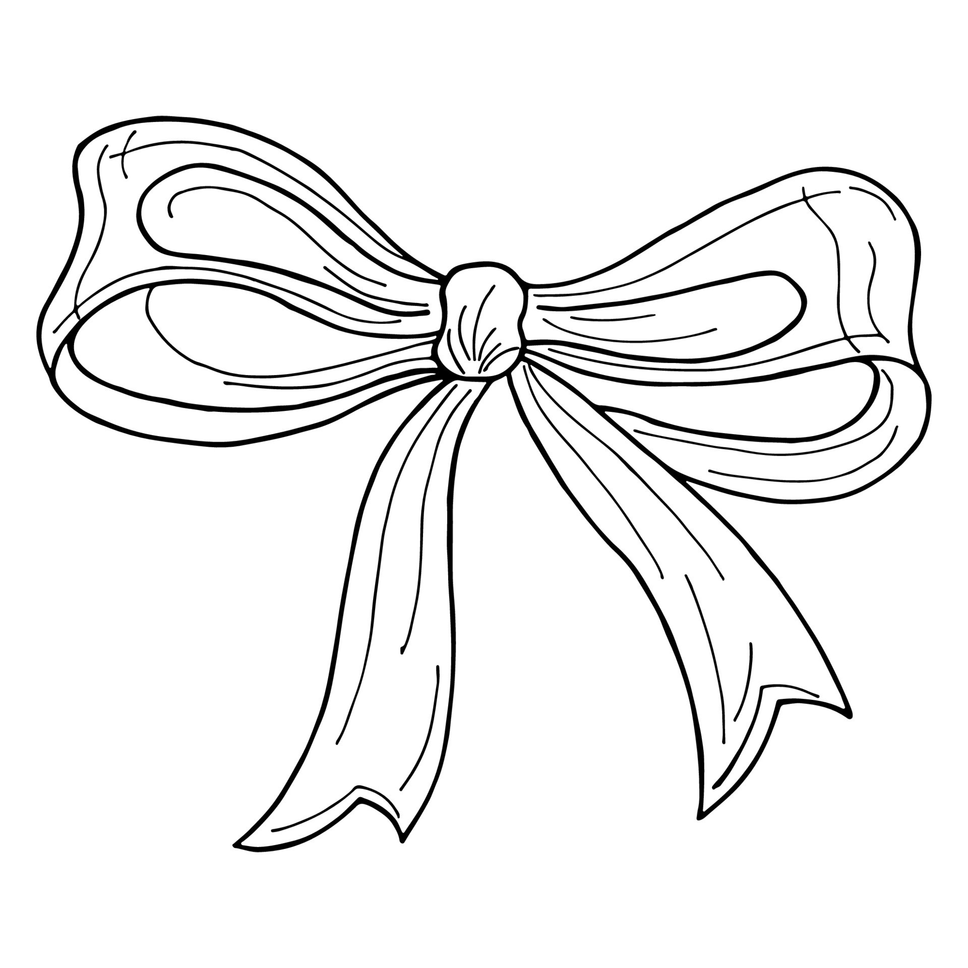 Monochrome Picture A Big Beautiful Festive Bow For A T Vector Illustration On A White