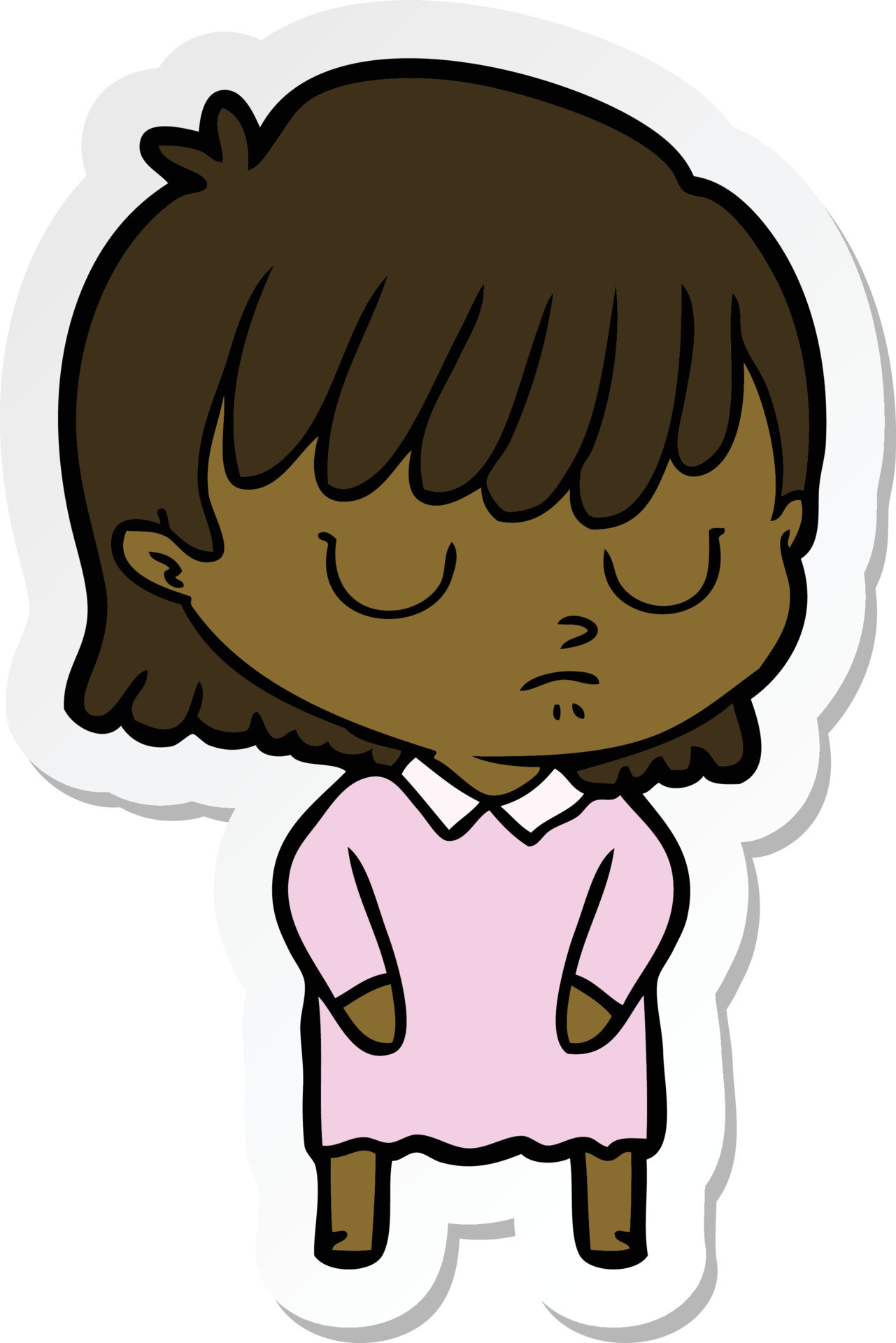 sticker of a cartoon woman 11122240 Vector Art at Vecteezy