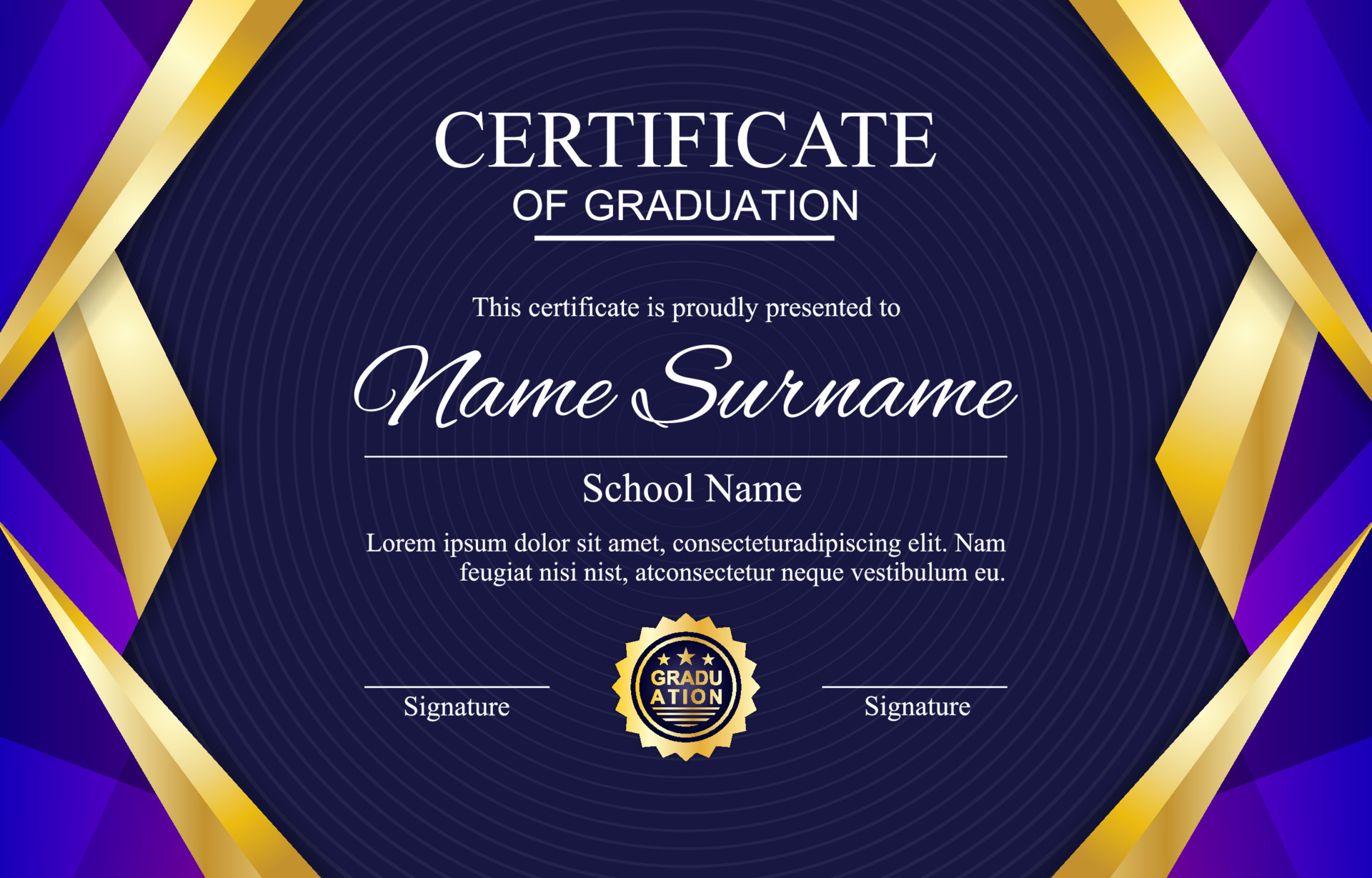 Graduation Certificate Template Background 11122796 Vector Art At Vecteezy