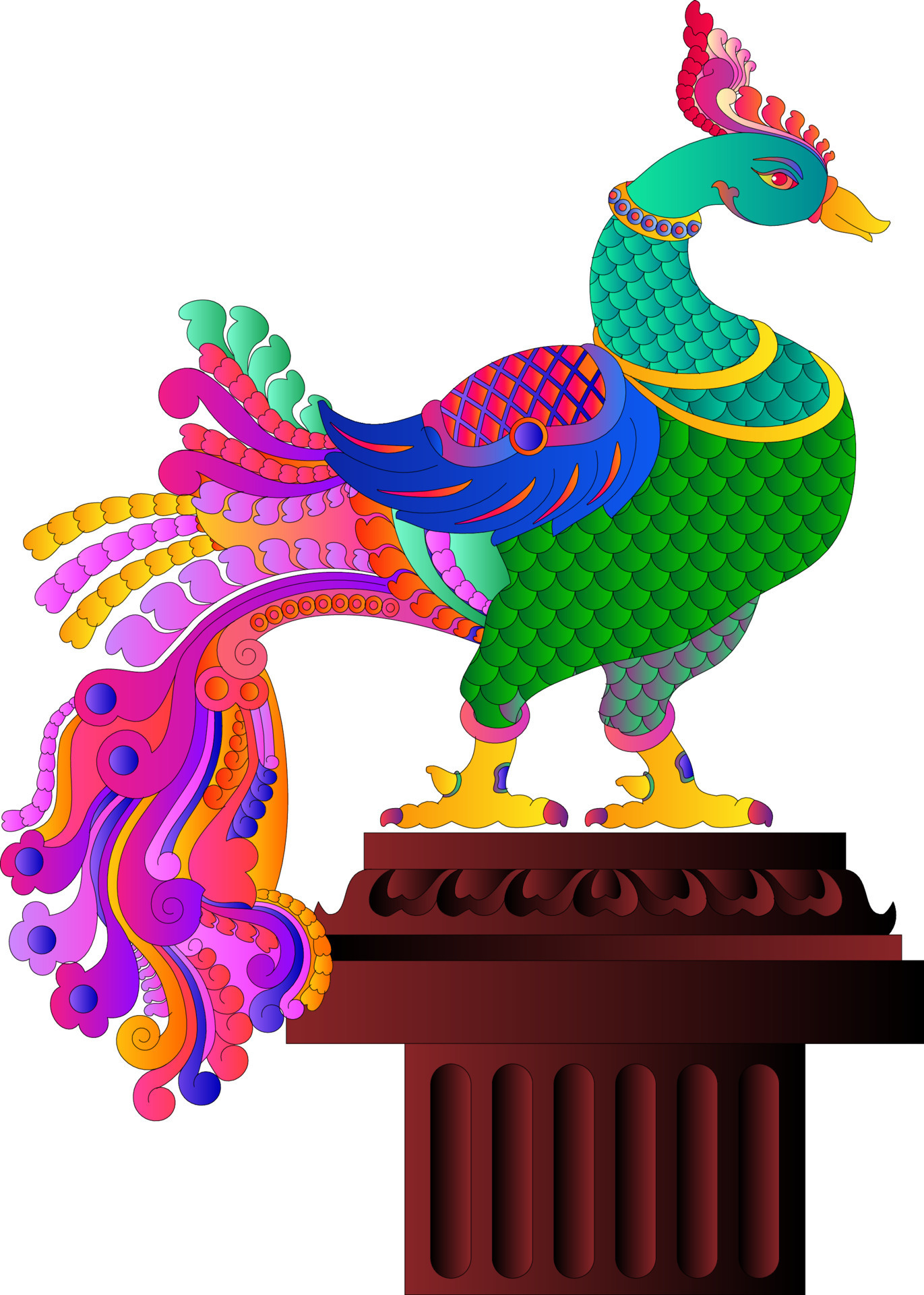 Indian Peacock Design Wallpaper