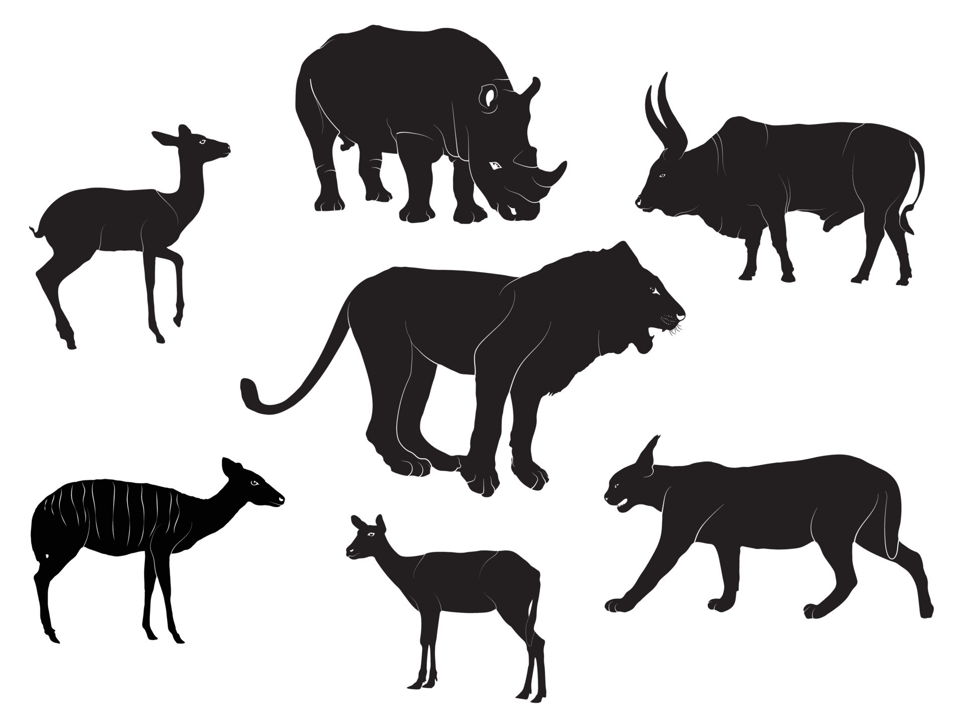 African Silhouettes Animals