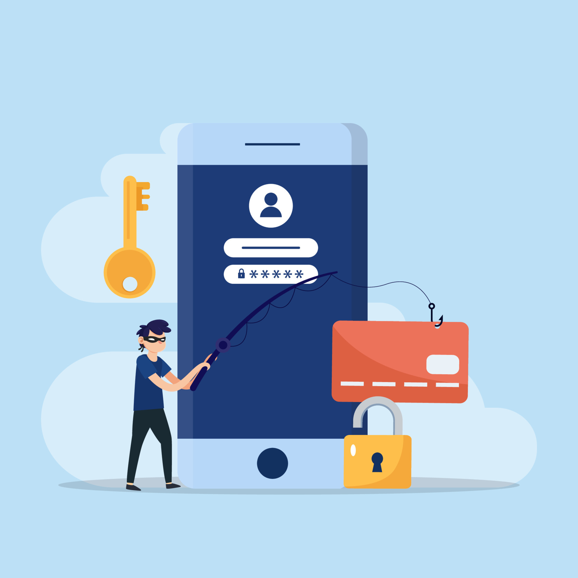 Cyber Crime Vector Concept Of Phishing Scam Hacker Attack And Web Security 11123988 Vector