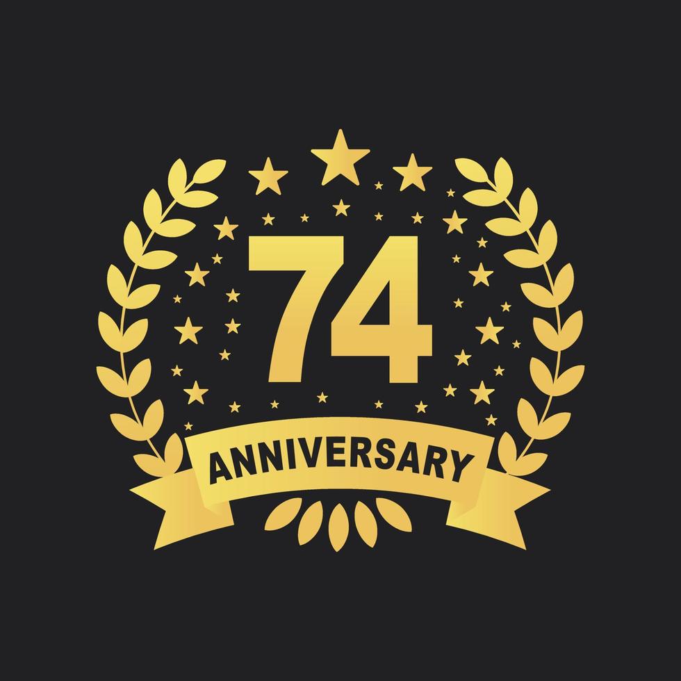 Diseño de celebración de 74 años, lujoso diseño de aniversario de color ... Diseño de celebración de 74 años, lujoso diseño de aniversario de color ...