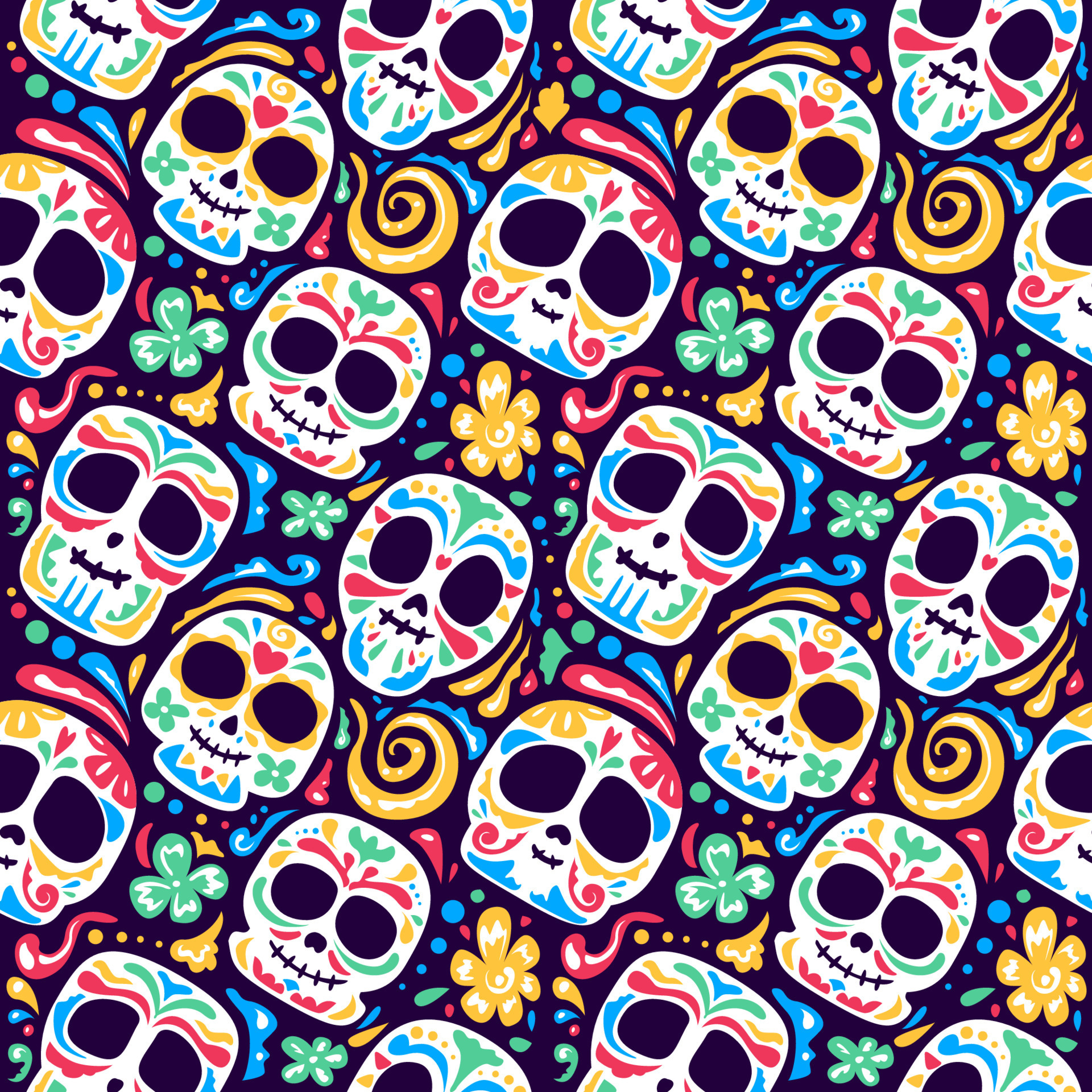 Calavera Sugar Skull Seamless Pattern 11126909 Vector Art at Vecteezy Calavera Sugar Skull Seamless Pattern 11126909 Vector Art at Vecteezy