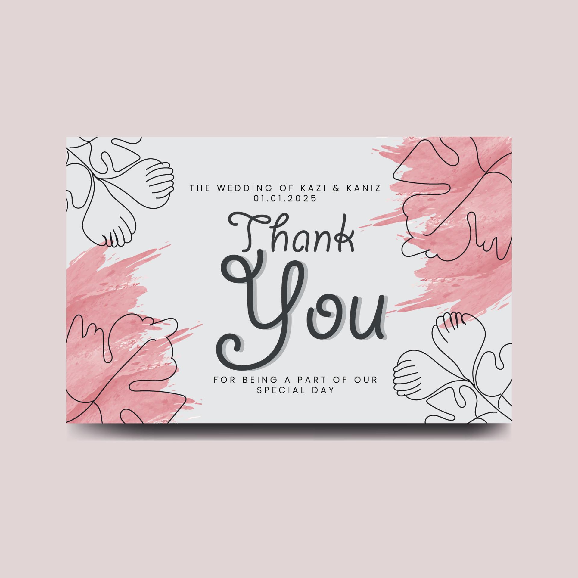 Thank you card design template. Luxury and elegant background. Vector illustration ready to ...
