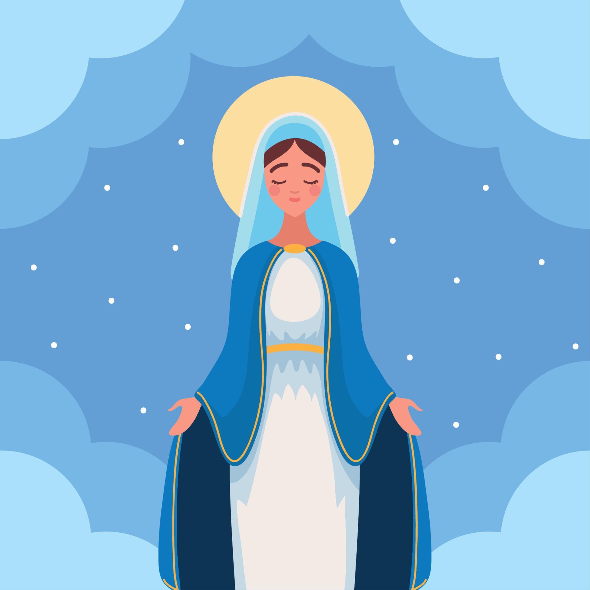 Asunción De La Virgen María En El Cielo 11128884 Vector En Vecteezy