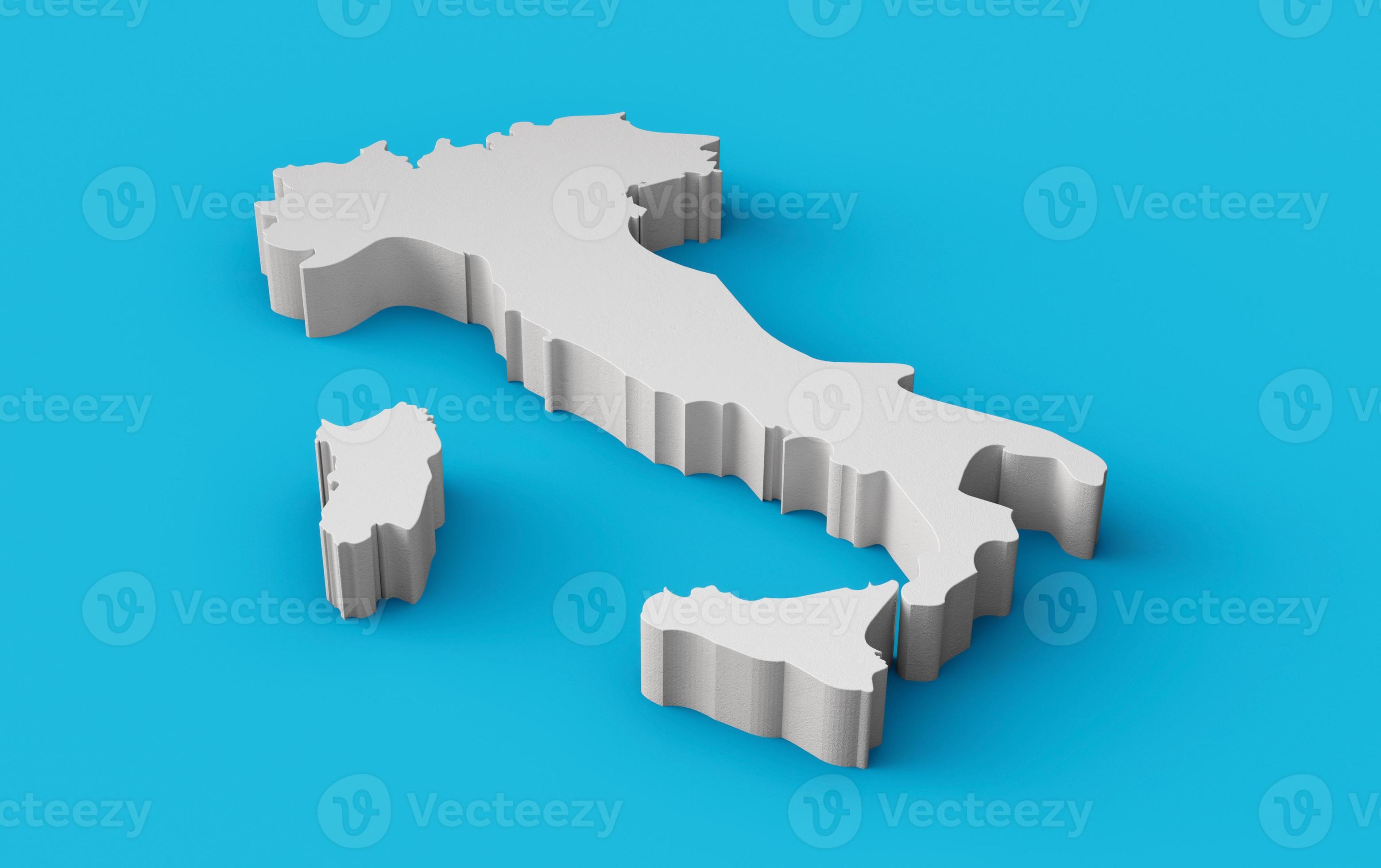 italia 3d mapa geografía cartografía y topología mar azul superficie 3d ilustración 11130083 ...