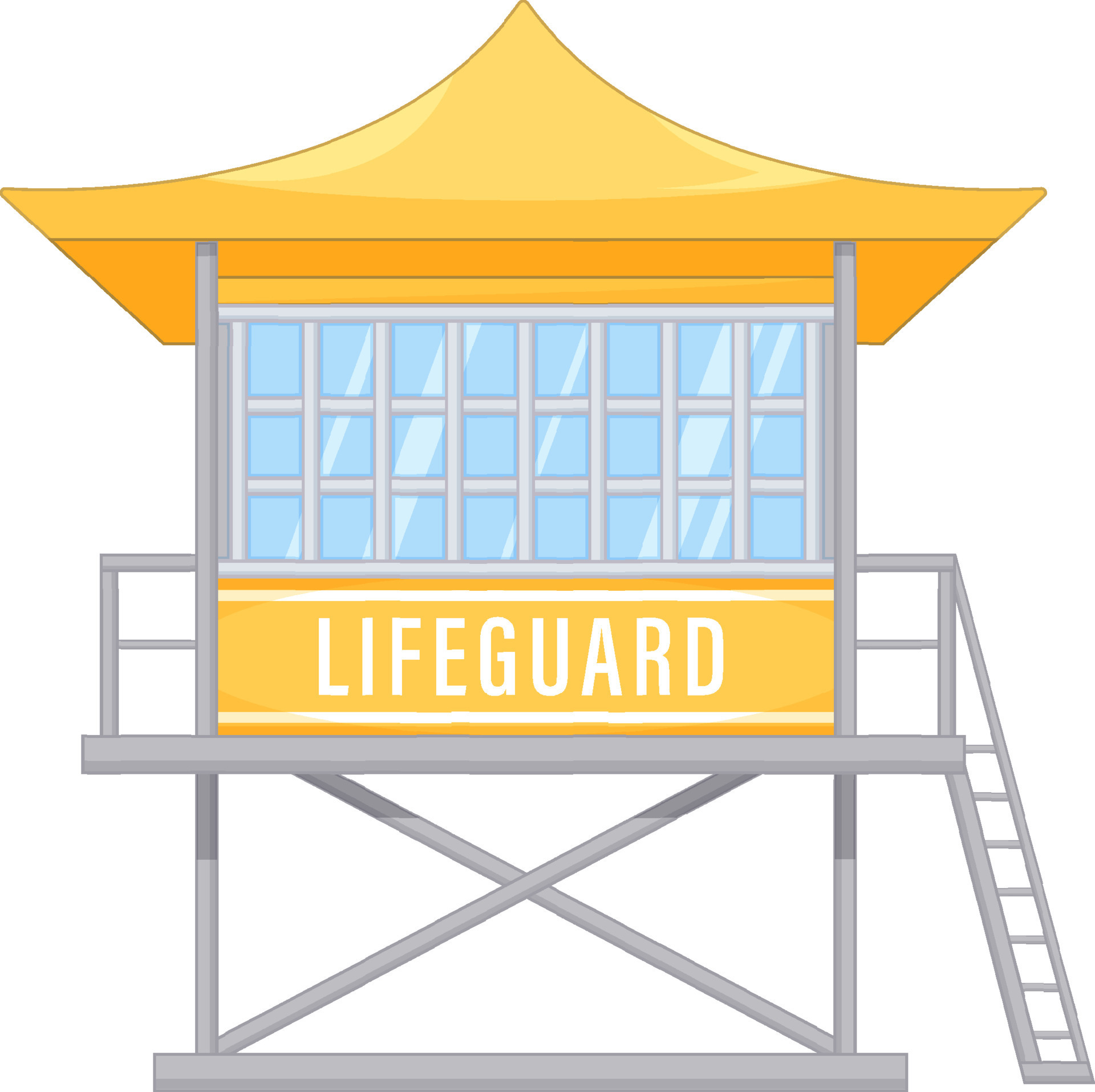 Lifeguard Tower Cartoon Style 11132649 Vector Art at Vecteezy