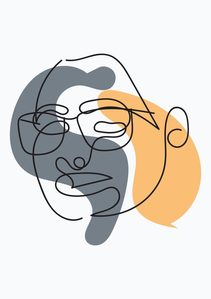 geometric doodle Abstract floral elements pastel colors. One line ...