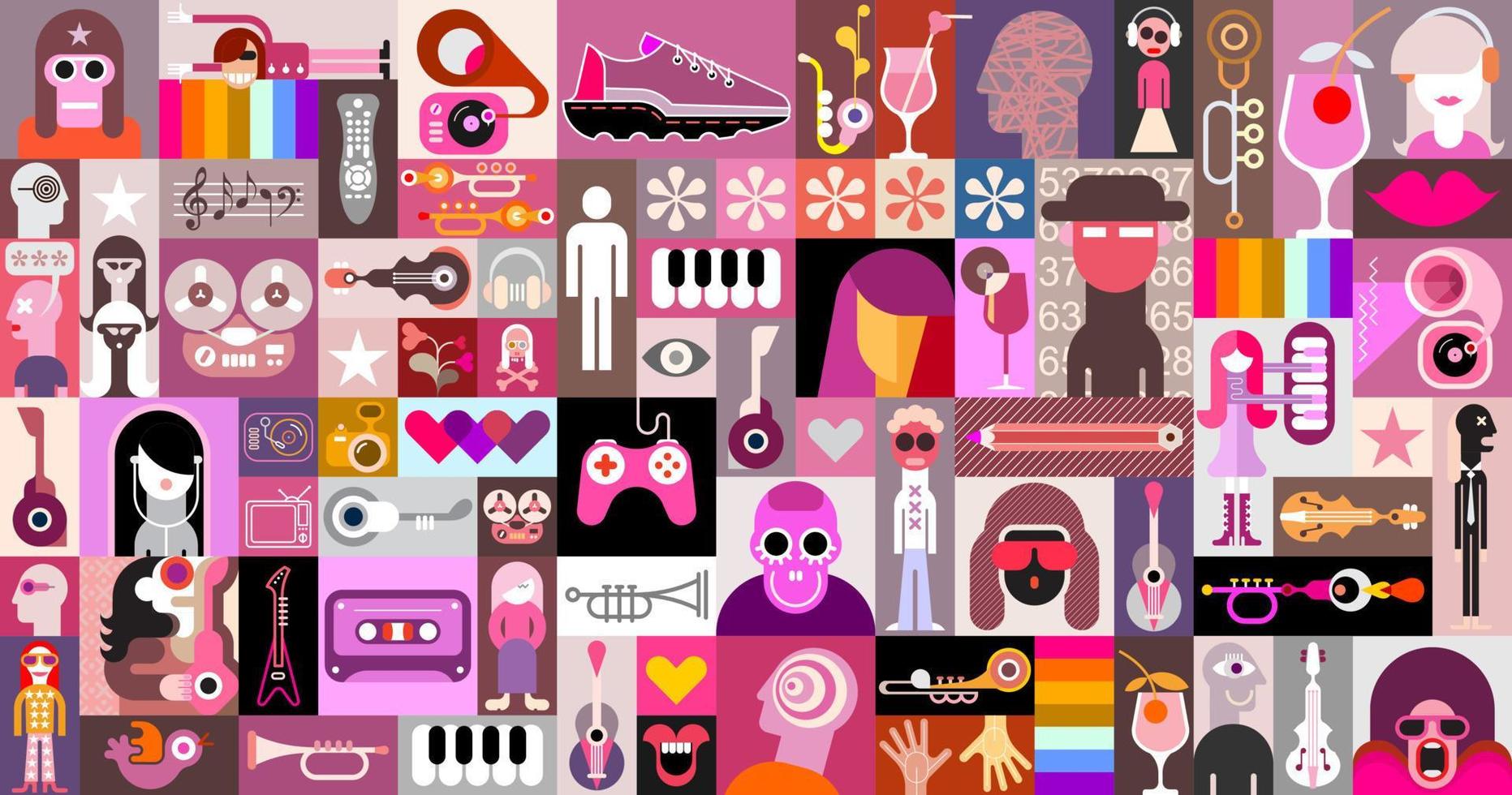 Pop Art Collage Vector Illustration 11134357 Vector Art At Vecteezy