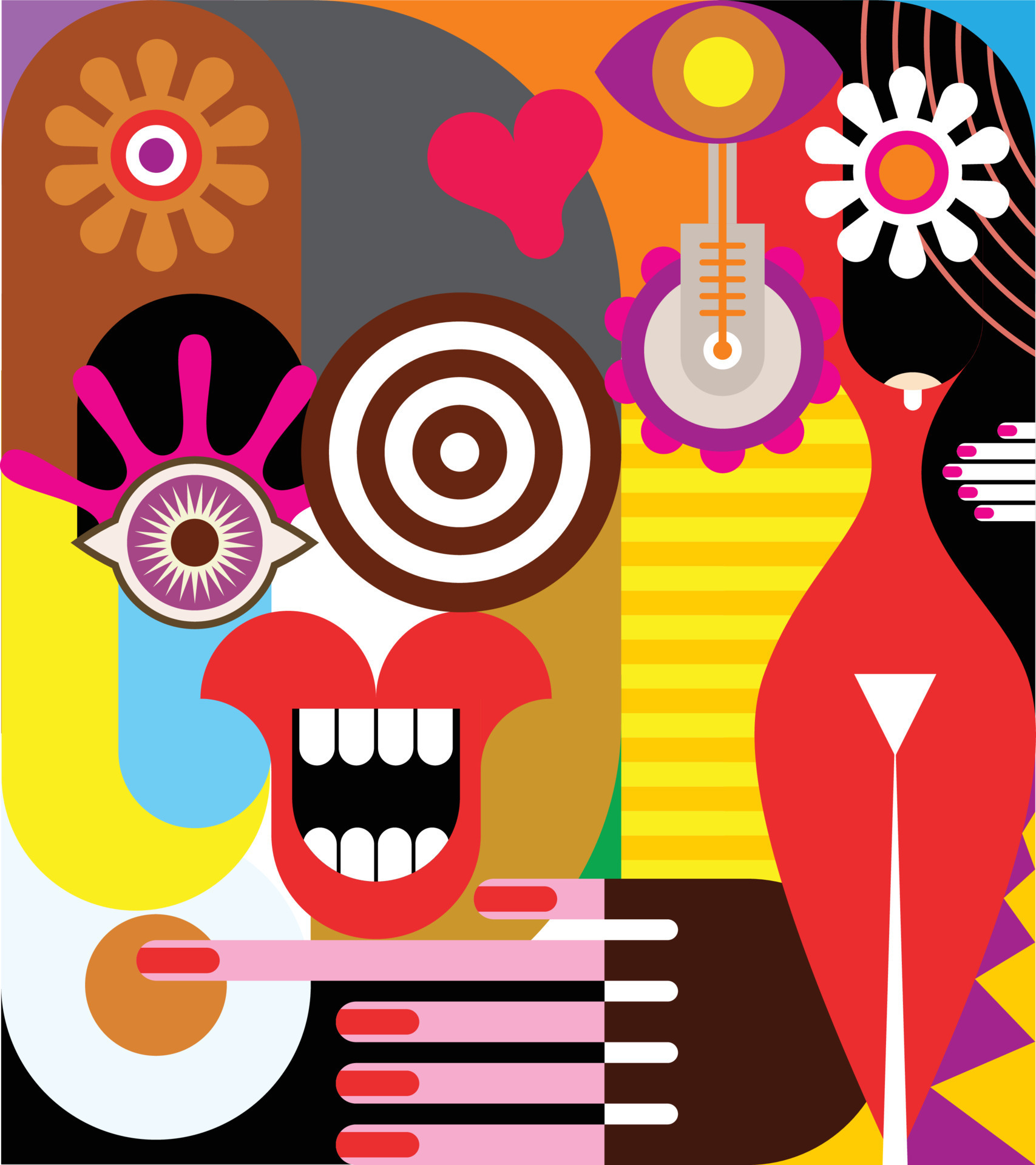 Two Women Abstract Illustration 11134537 Vector Art At Vecteezy