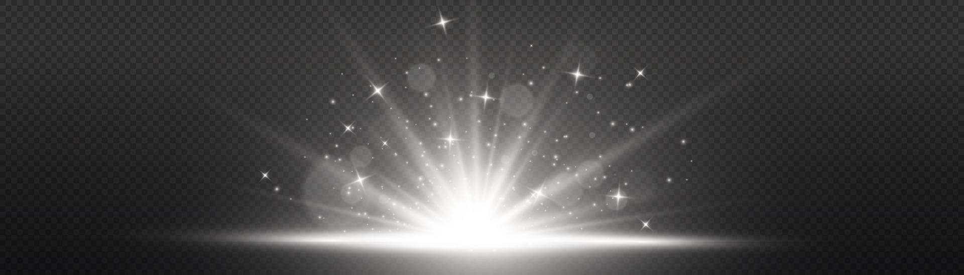 Explosion light effect. Abstract blue and yellow light rays effect background. The vector shines ...