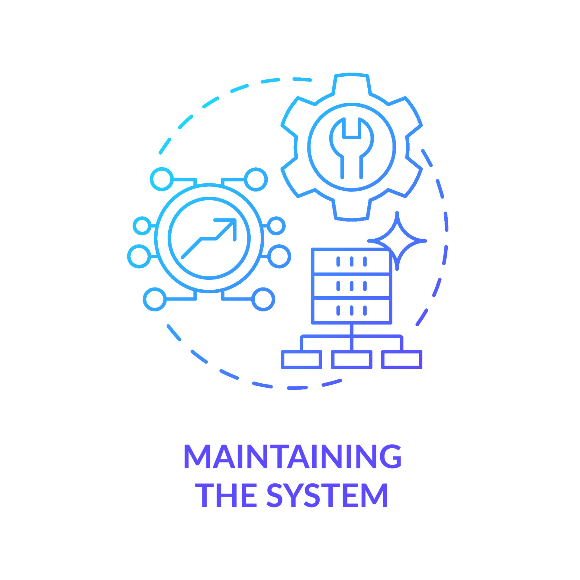 Maintaining System Blue Gradient Concept Icon Information System Development Life Cycle