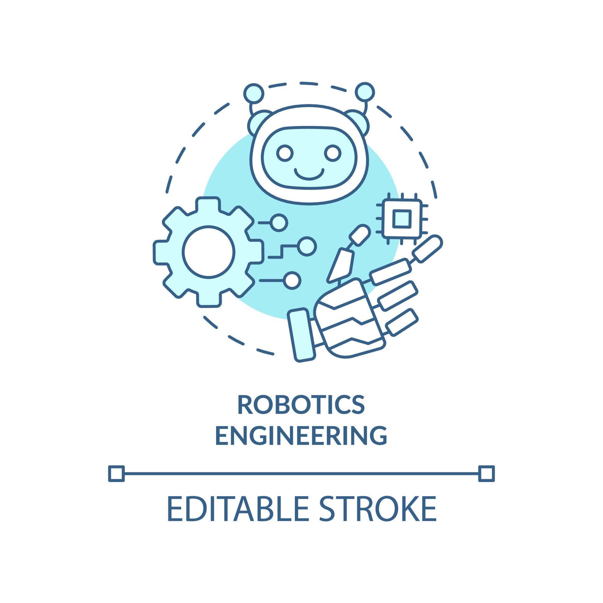 Robotics engineering turquoise concept icon. Trendy tech skill abstract ...