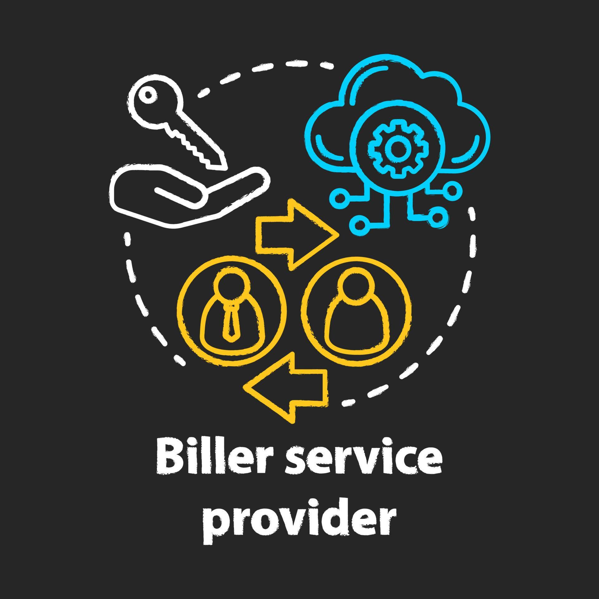 Biller service provider chalk concept icon. Billing idea. Services provision. Invoice providing ...