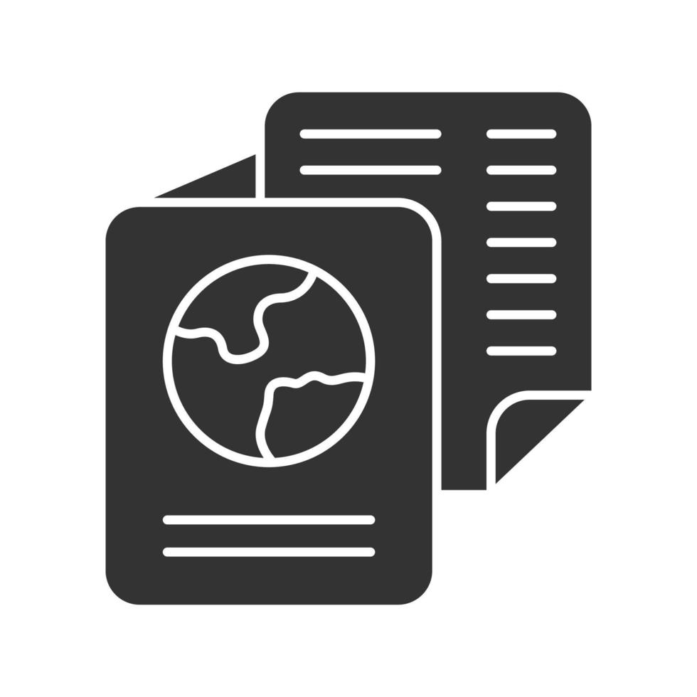 Immigration Documents Glyph Icon International Passport