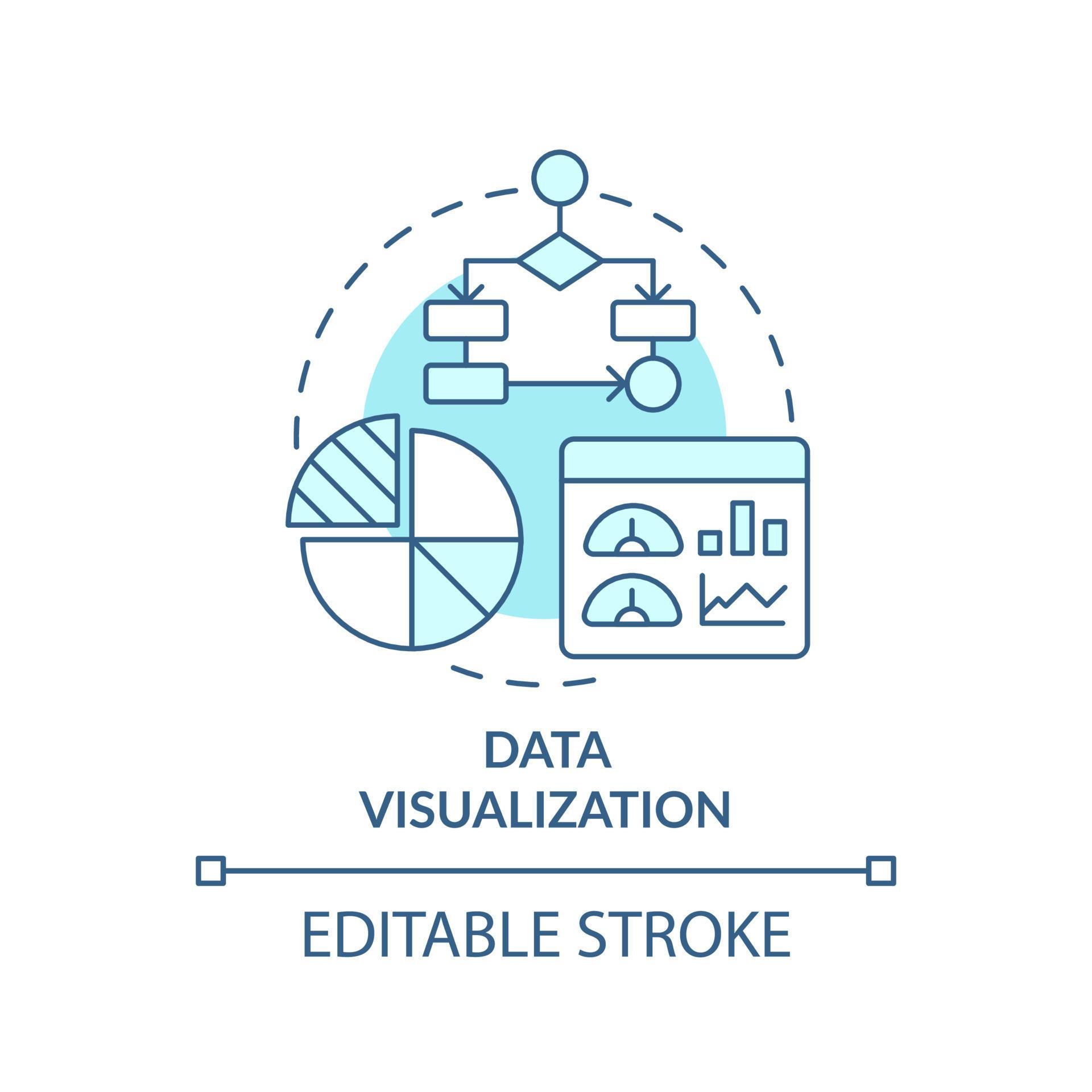 Data visualization turquoise concept icon. Business intelligence ...
