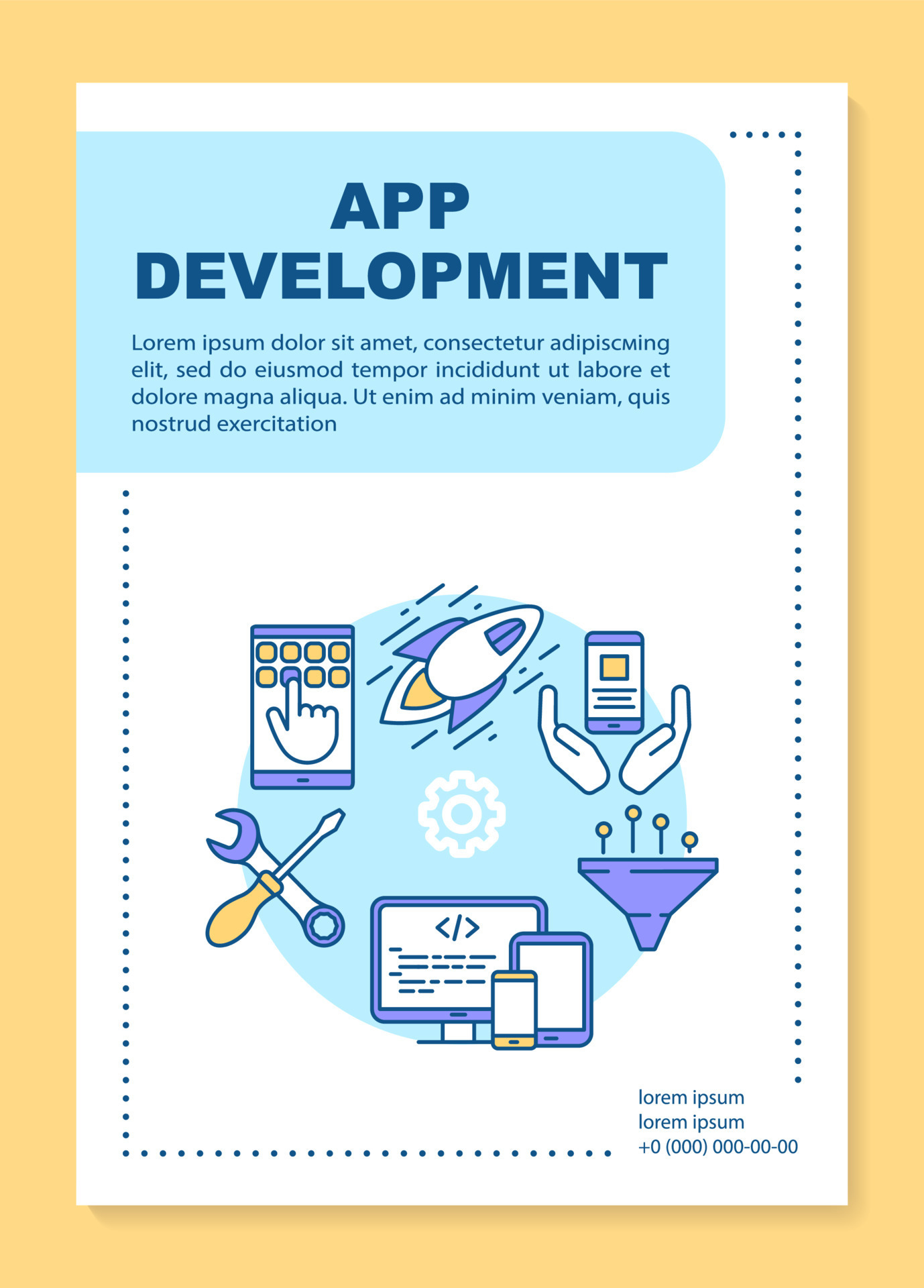 App Development Poster Template Layout Mobile Software Programming Banner Booklet Leaflet