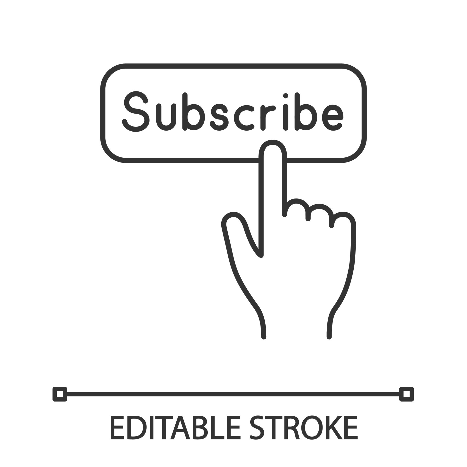 Subscribe button click linear icon. Thin line illustration ... Subscribe button click linear icon. Thin line illustration ...