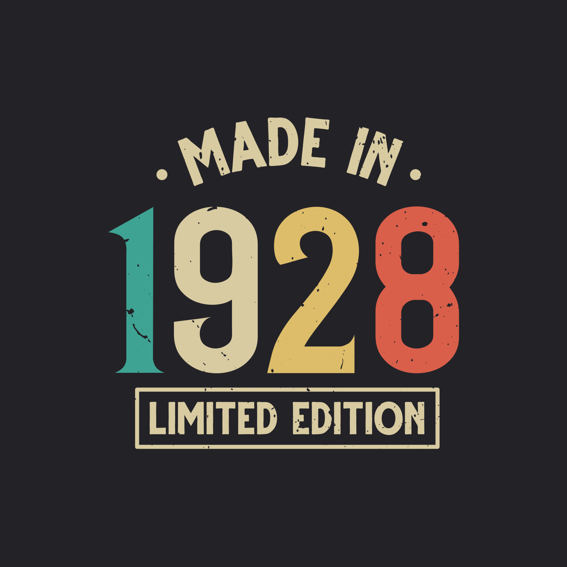Vintage 1928 birthday, Made in 1928 Limited Edition 11140740 Vector Art ...