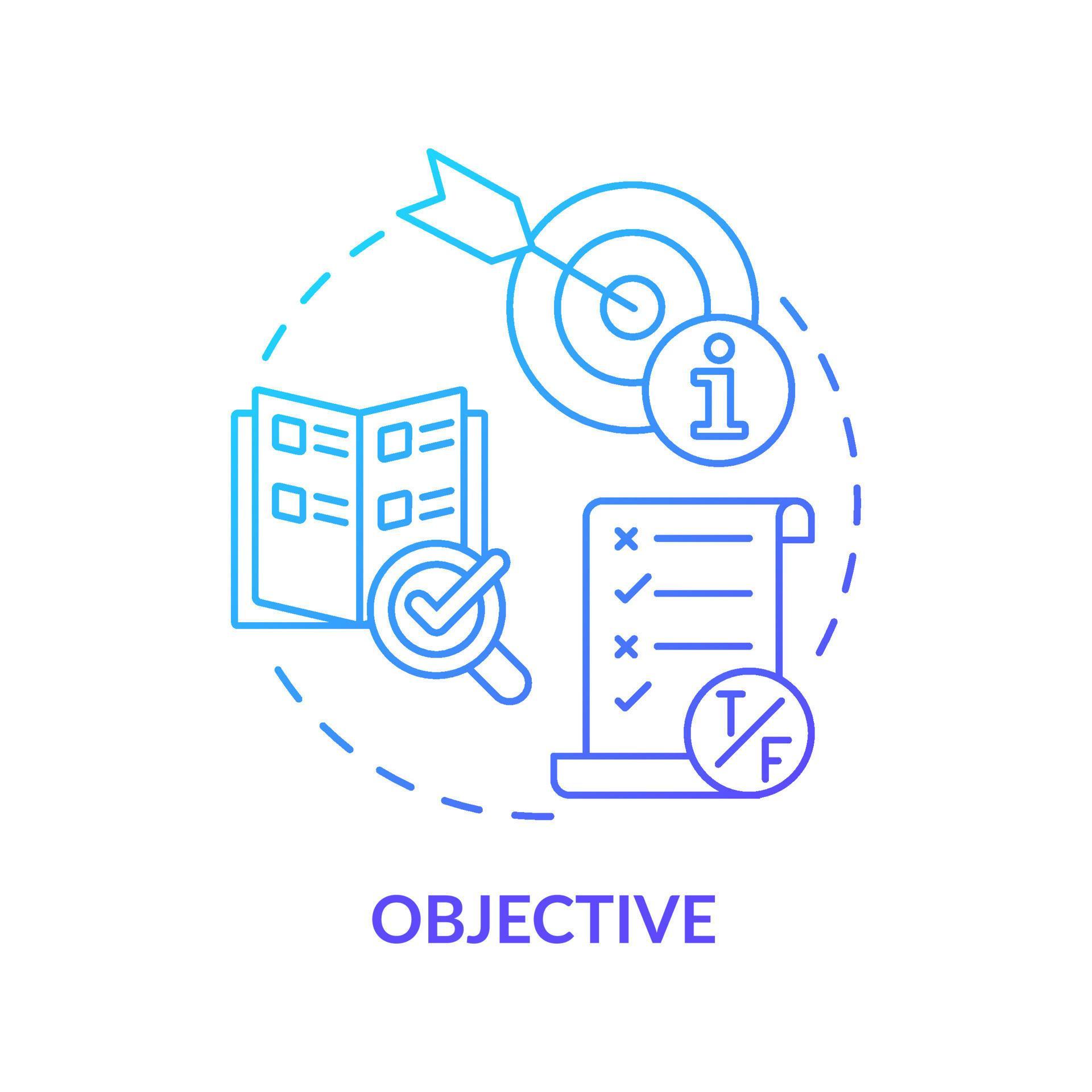 Objective blue gradient concept icon. Information type abstract idea ...