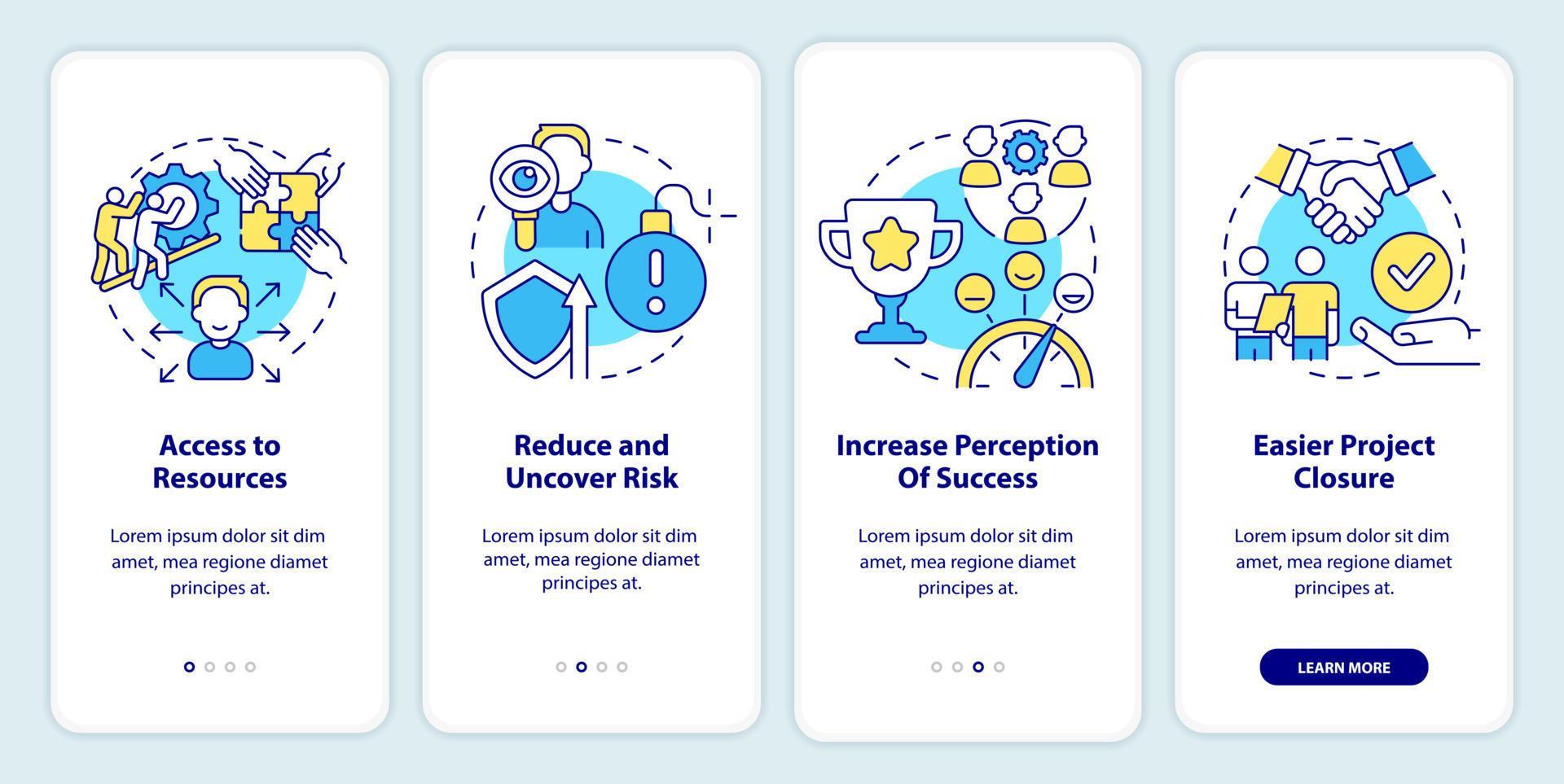 Benefits Of Stakeholder Management Onboarding Mobile App Screen